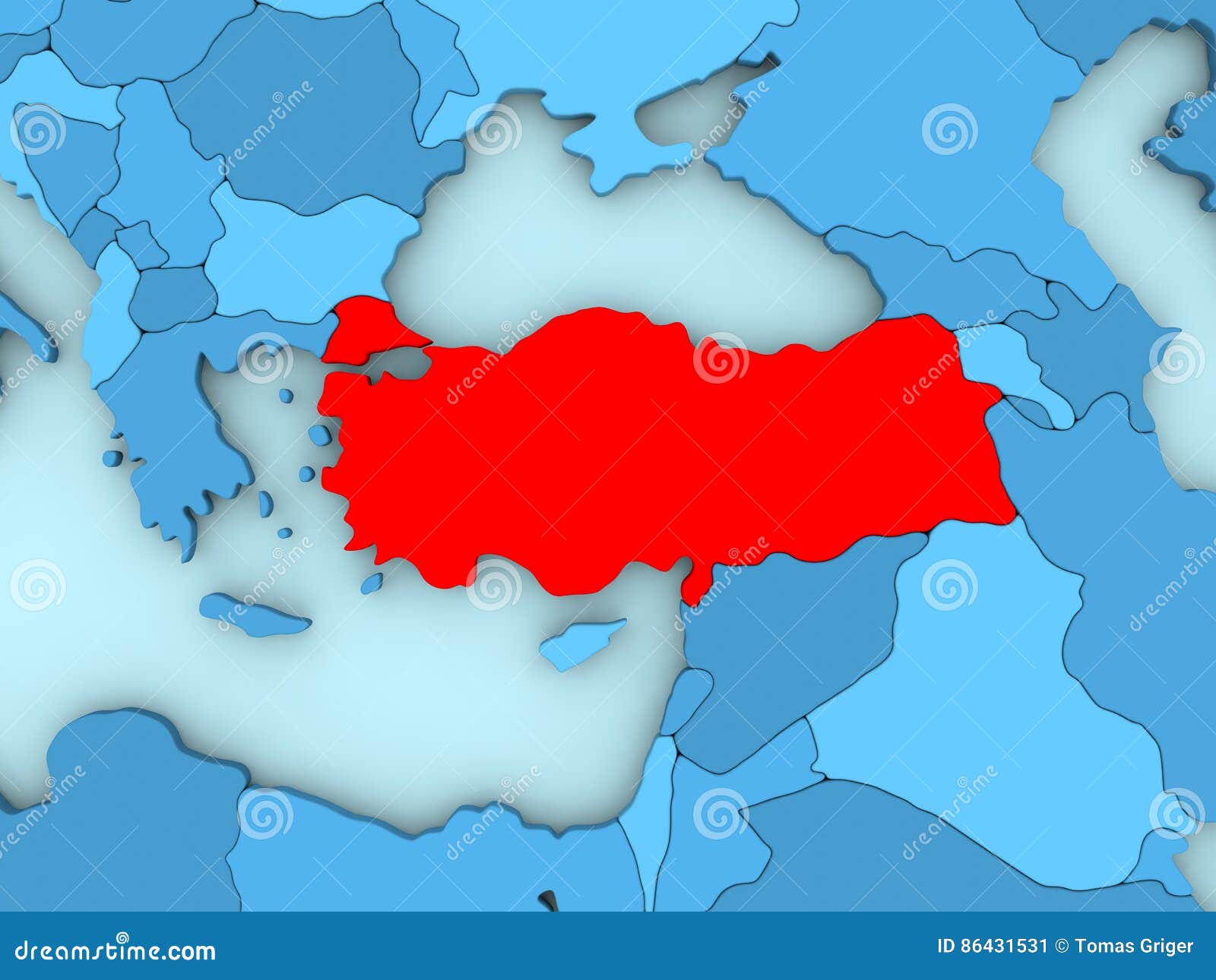 La Turchia sulla mappa 3D illustrazione di stock. Illustrazione di ...