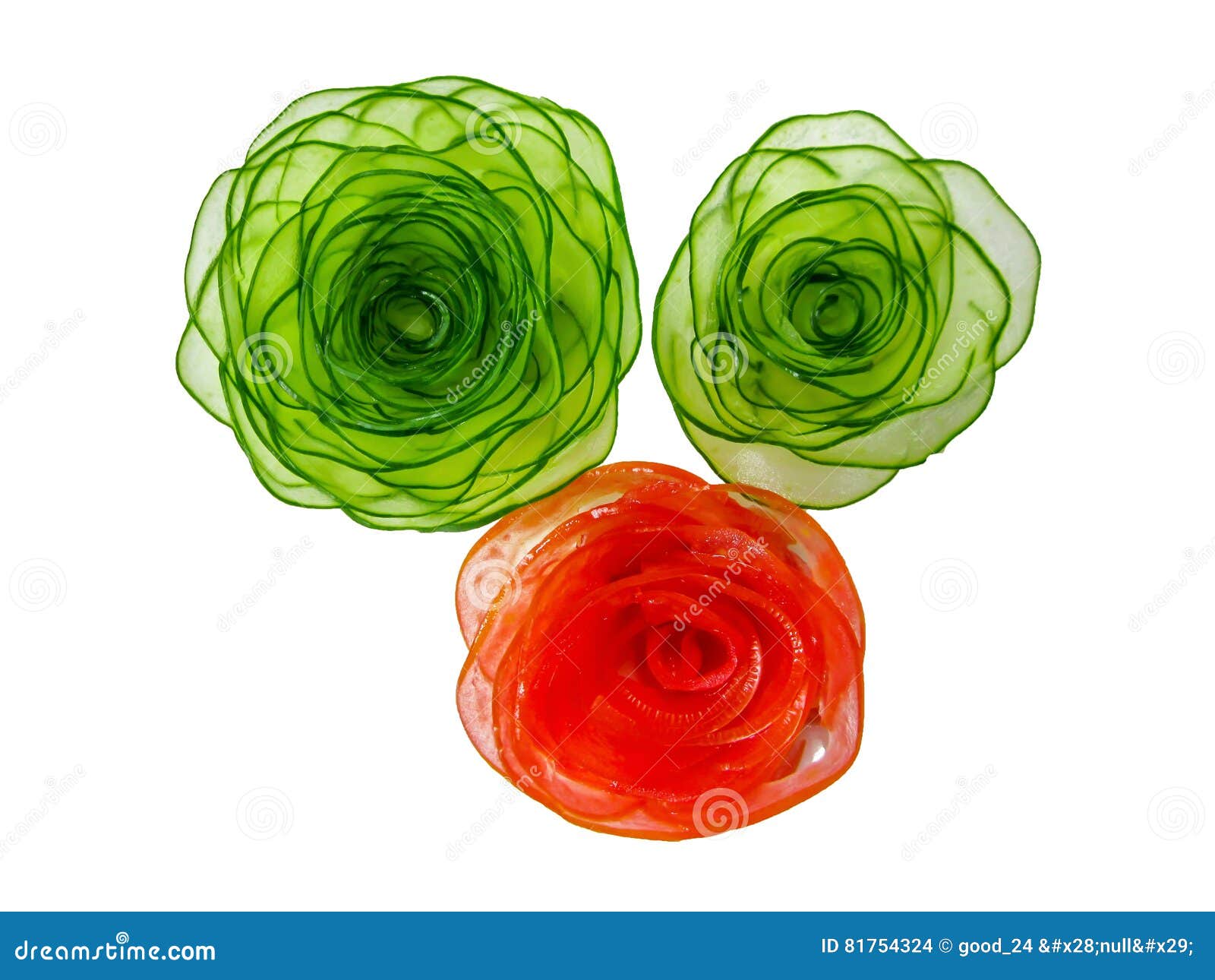 La Verdura Se Talla En La Forma De Flores Foto de archivo - Imagen de ...