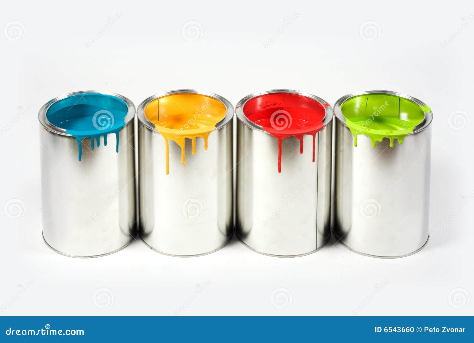 La Vernice Aperta Buckets I Colori Fotografia Stock - Immagine di ...