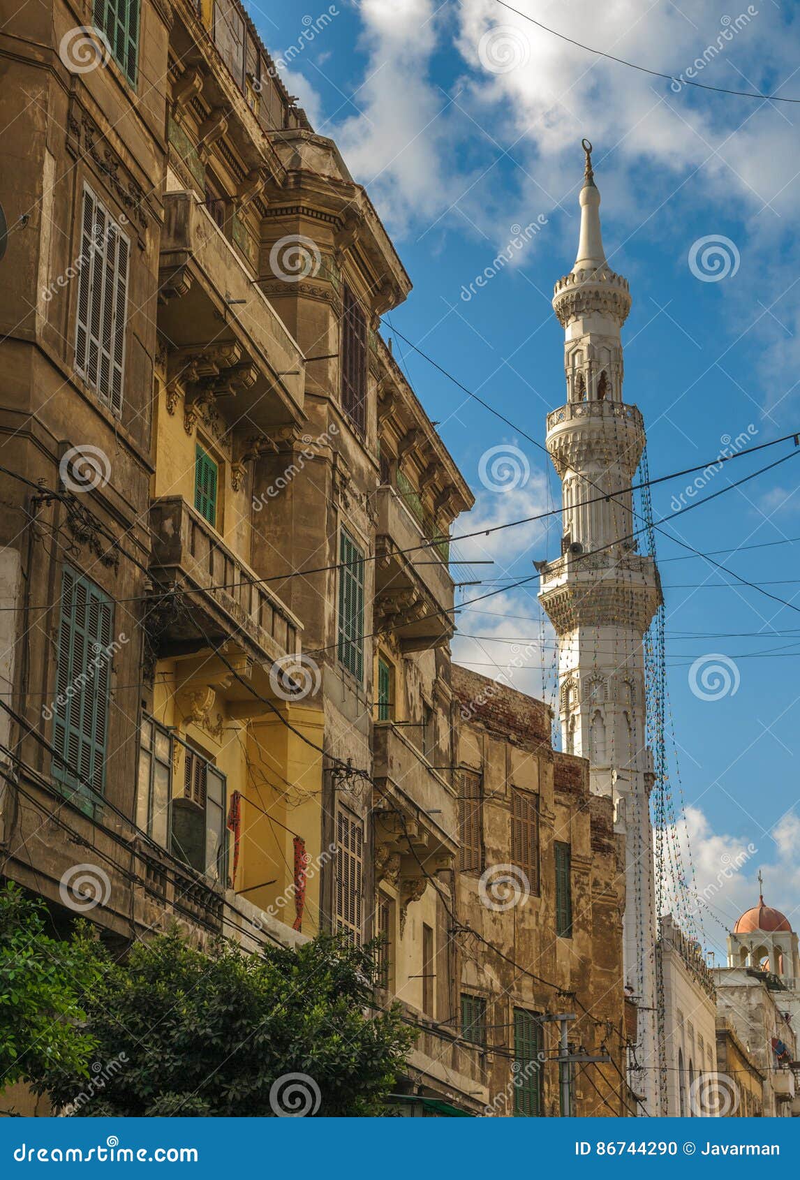 La Via Di Alessandria D'Egitto, Egitto Fotografia Stock - Immagine di ...