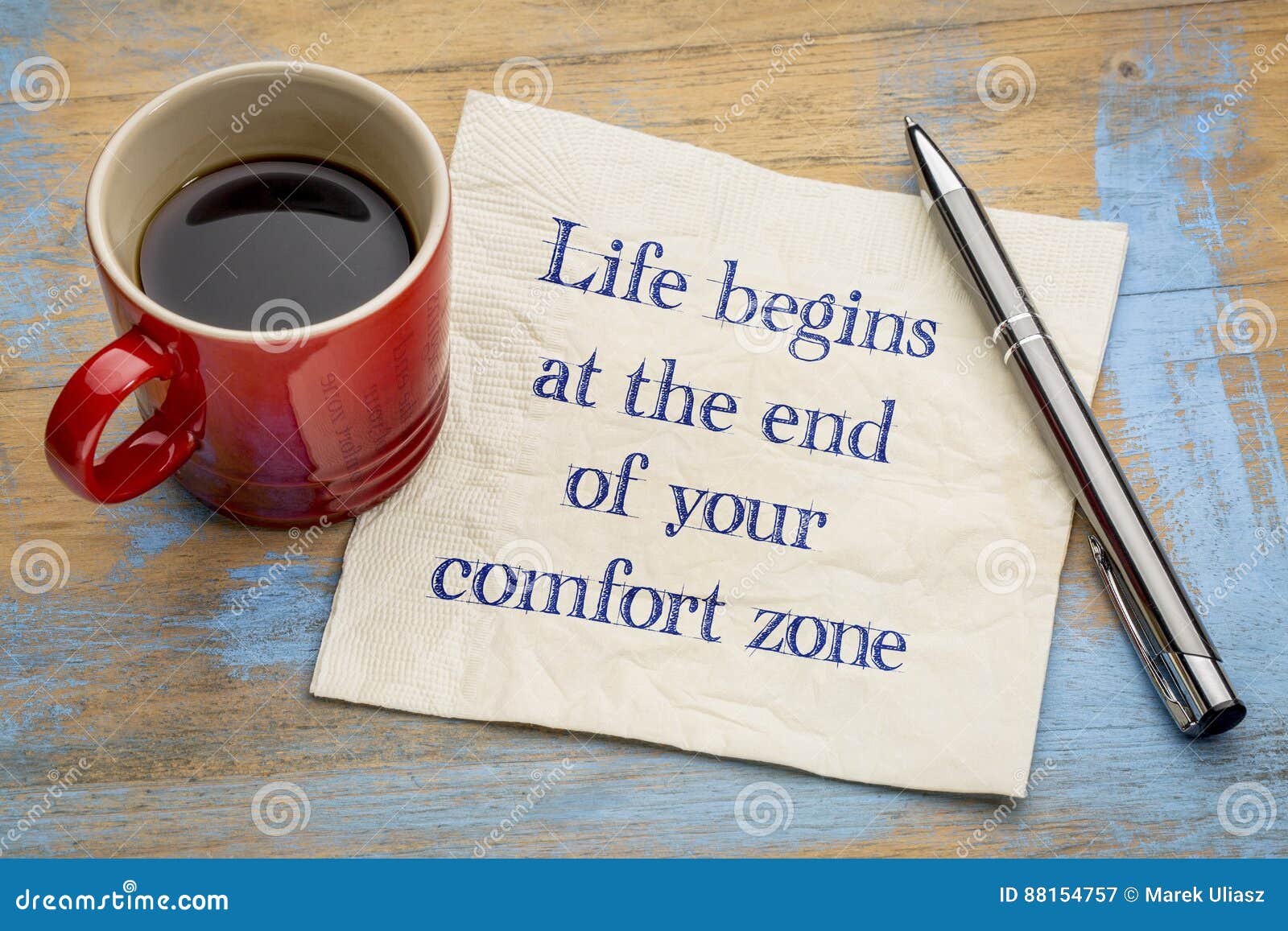 La Vida Comienza En El Final De La Zona De Comodidad Imagen de archivo ...