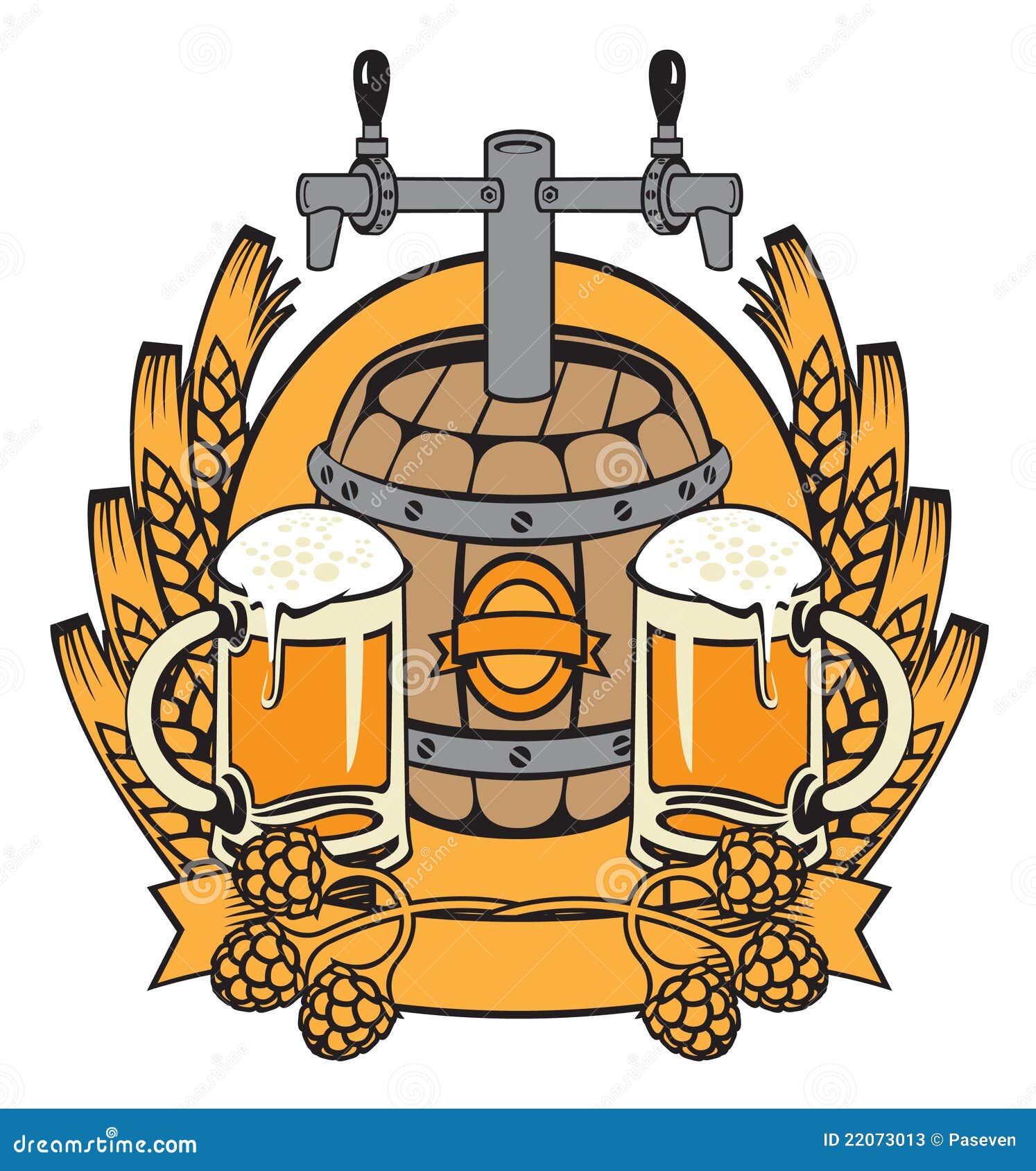 Laag met een vat bier vector illustratie. Illustration of volledig ...