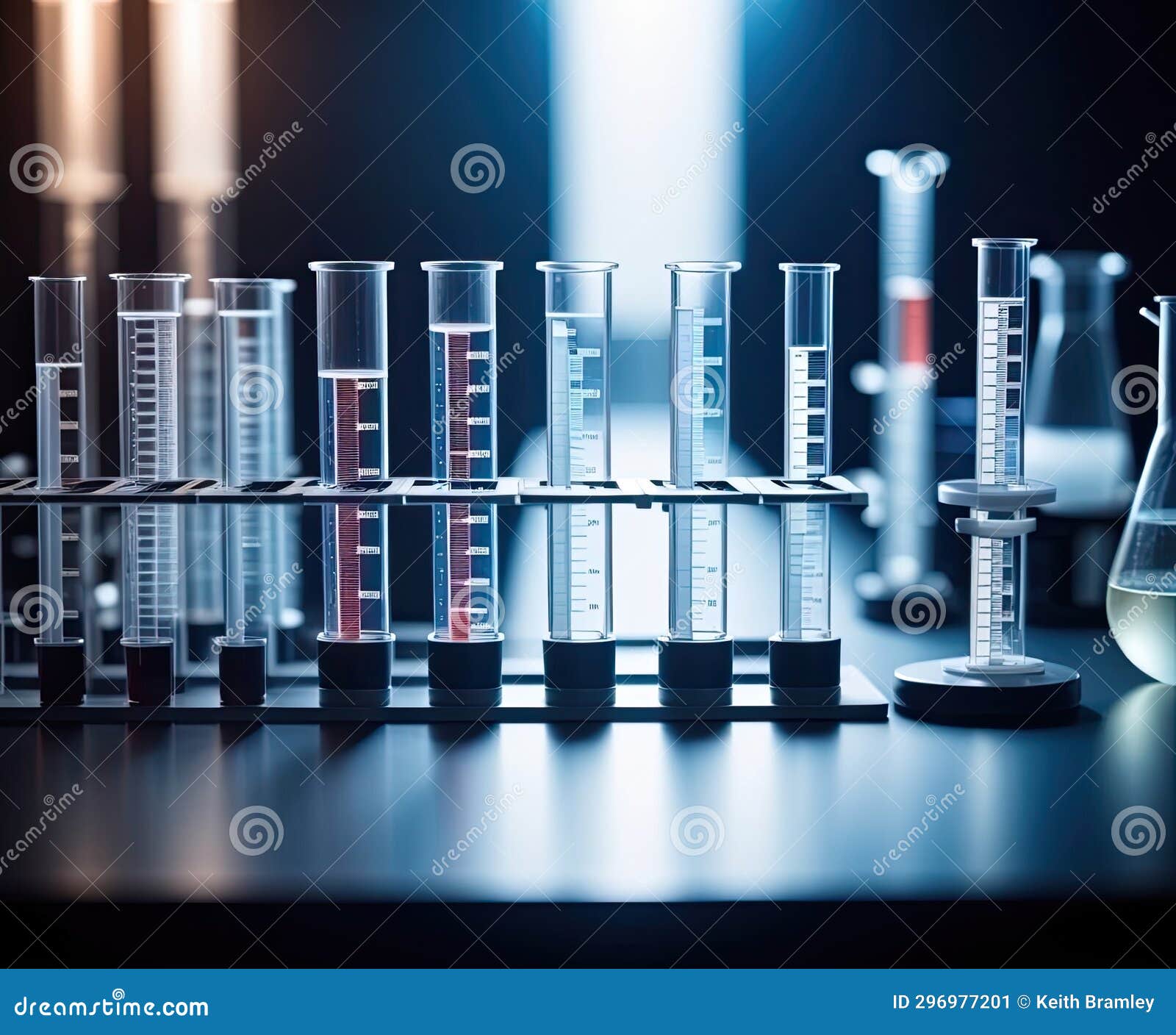 Lab Bench with Assorted Test Tubes Stock Illustration - Illustration of ...