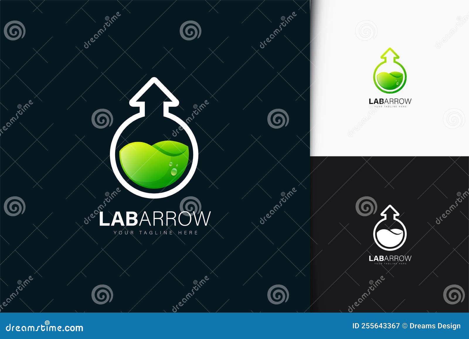 Lab Arrow Logo Design with Gradient Stock Vector - Illustration of ...