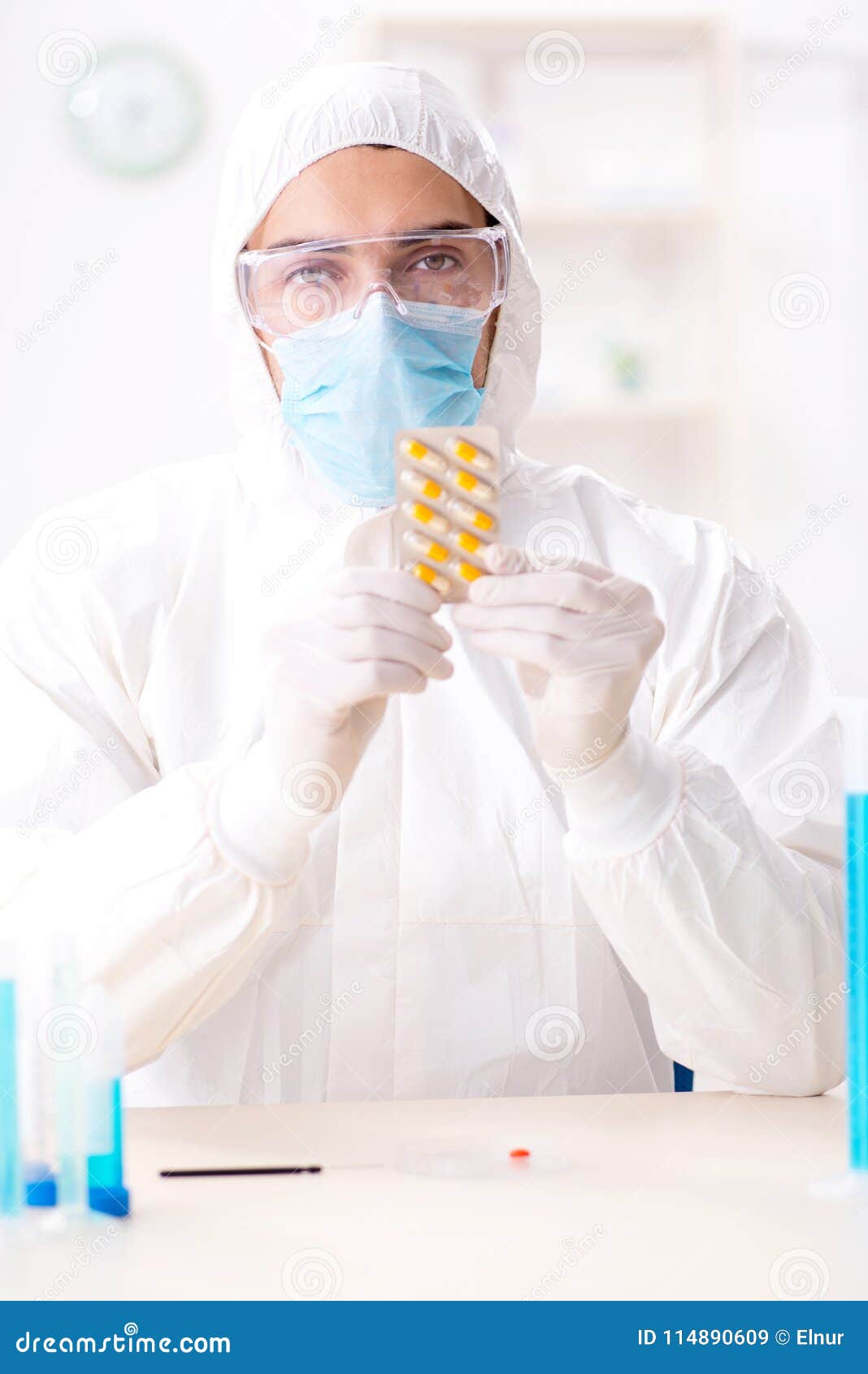 The Lab Assistant in Drug Synthesis Concept Stock Image - Image of ...