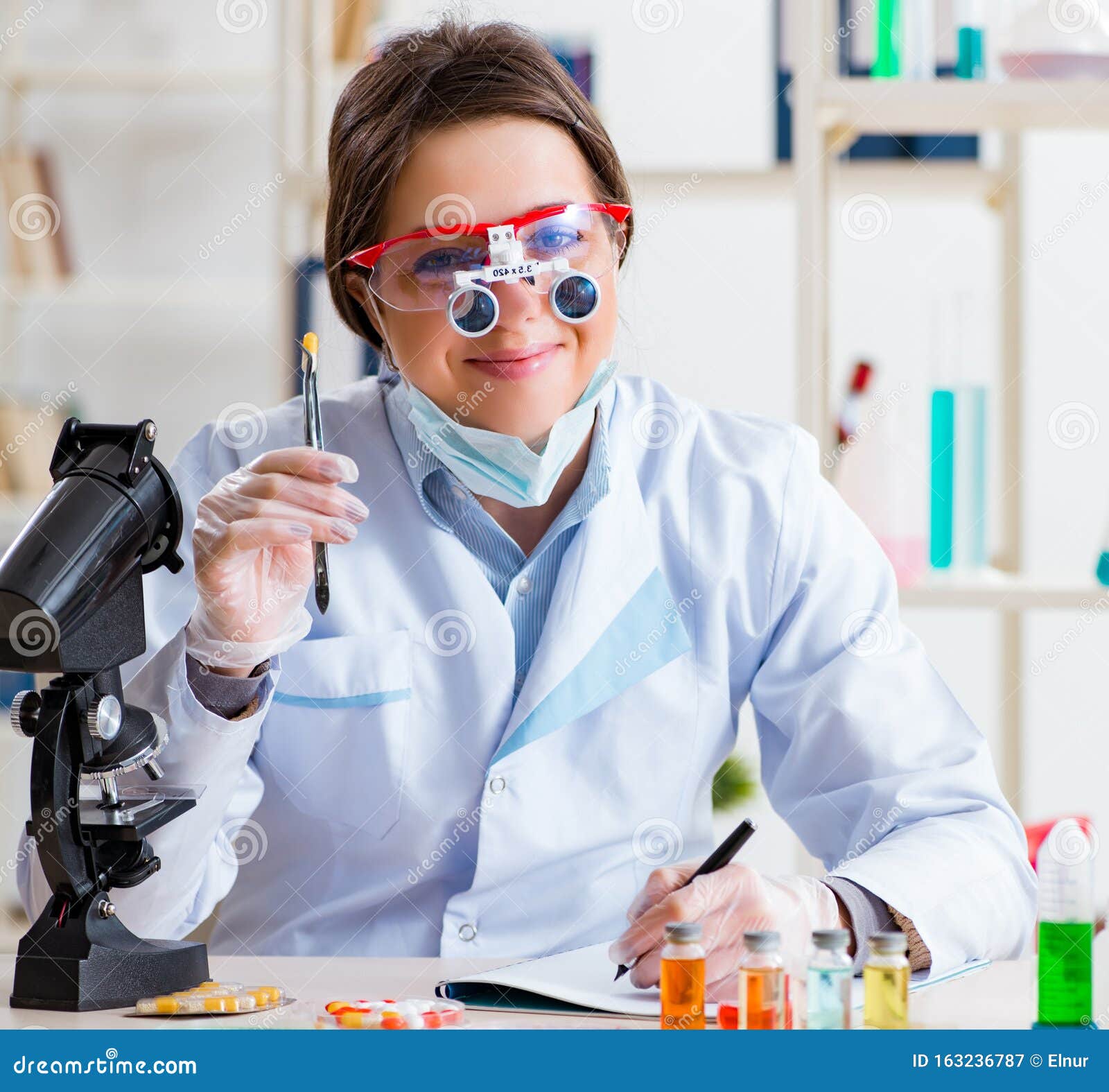 Lab Assistant in Drug Synthesis Concept Stock Image - Image of ...