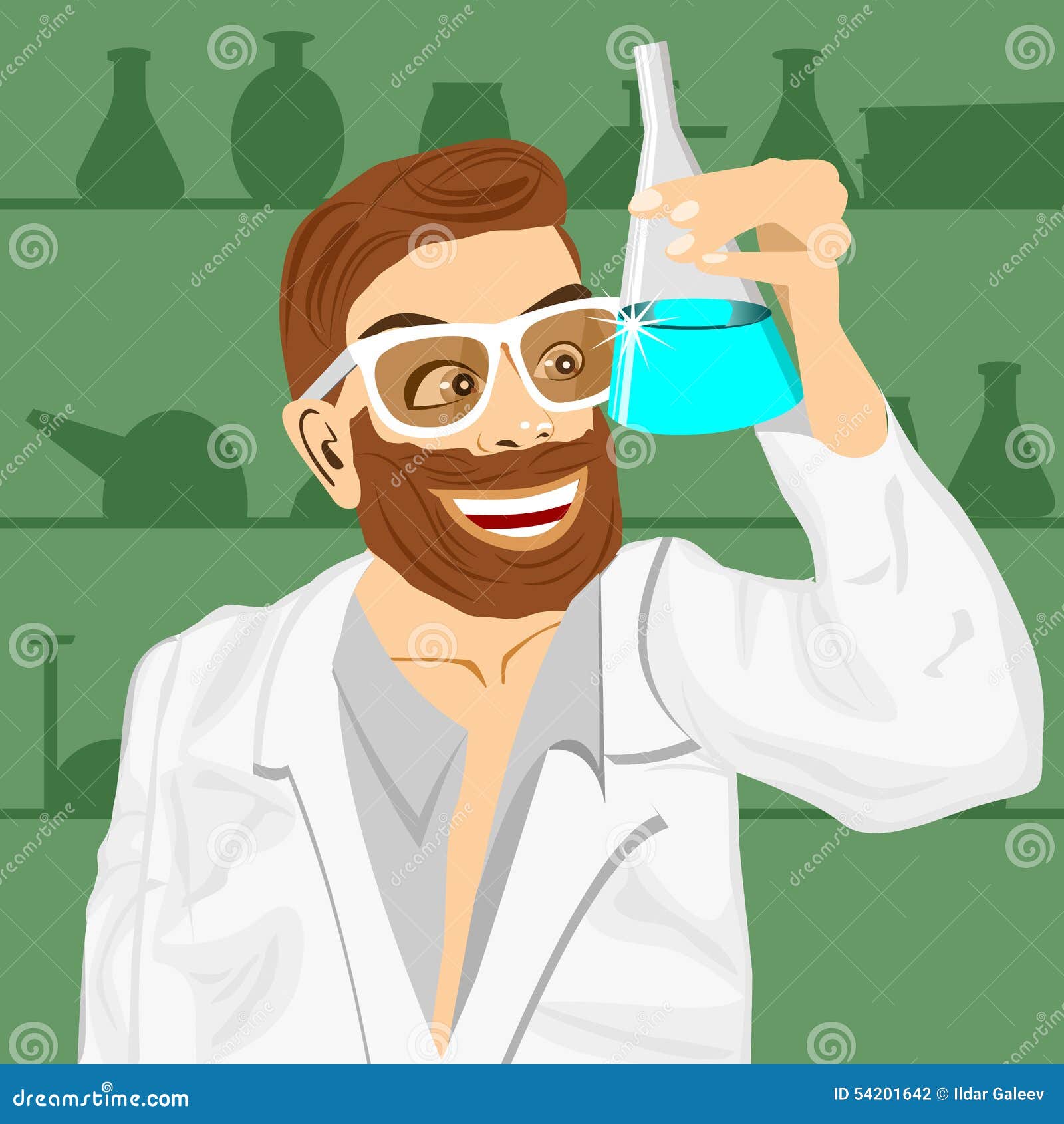 Professor Bunsen Burner In The Mascot Shape Cartoon Vector ...