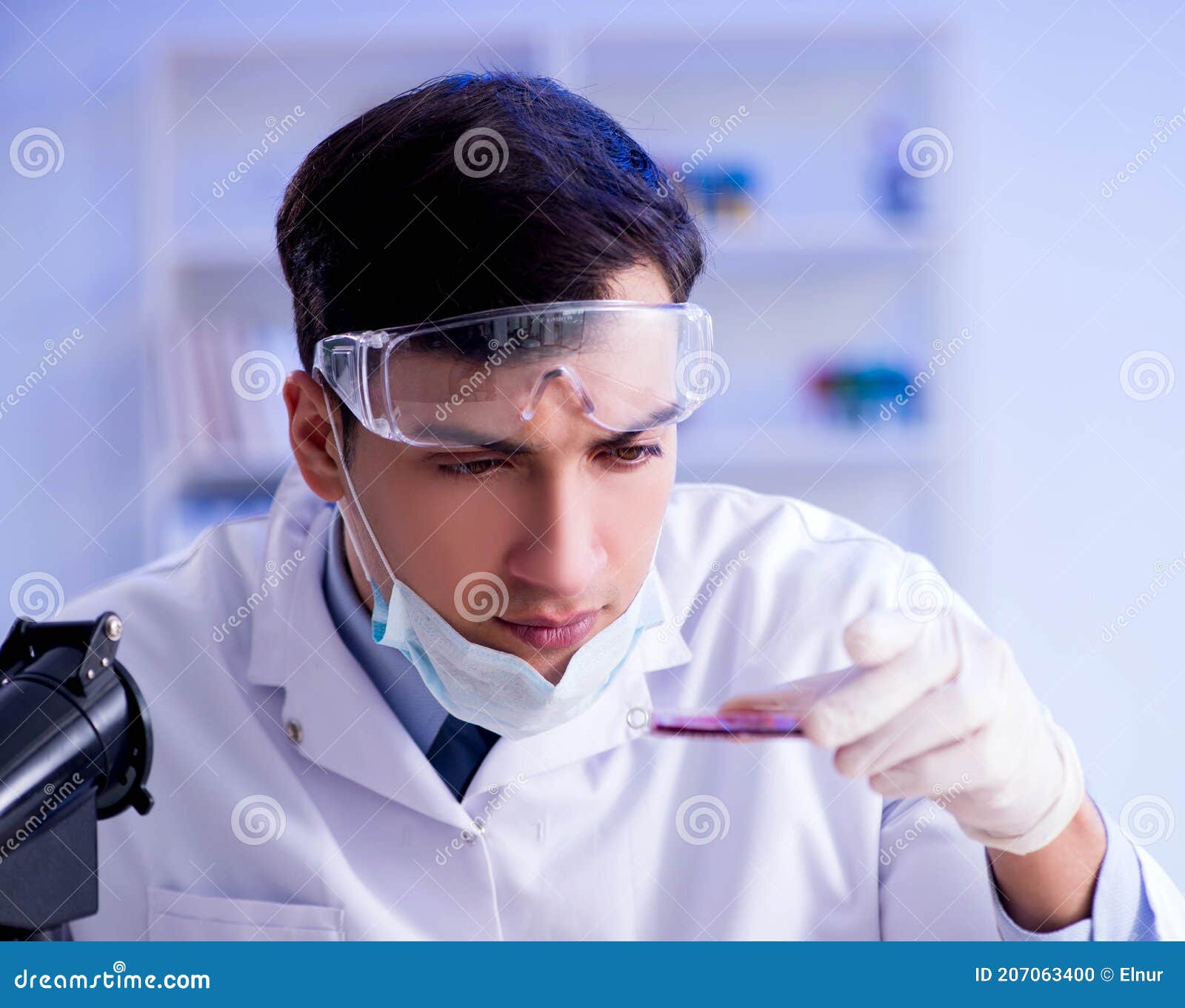 Lab Assistant Testing Blood Samples in Hospital Stock Photo - Image of ...