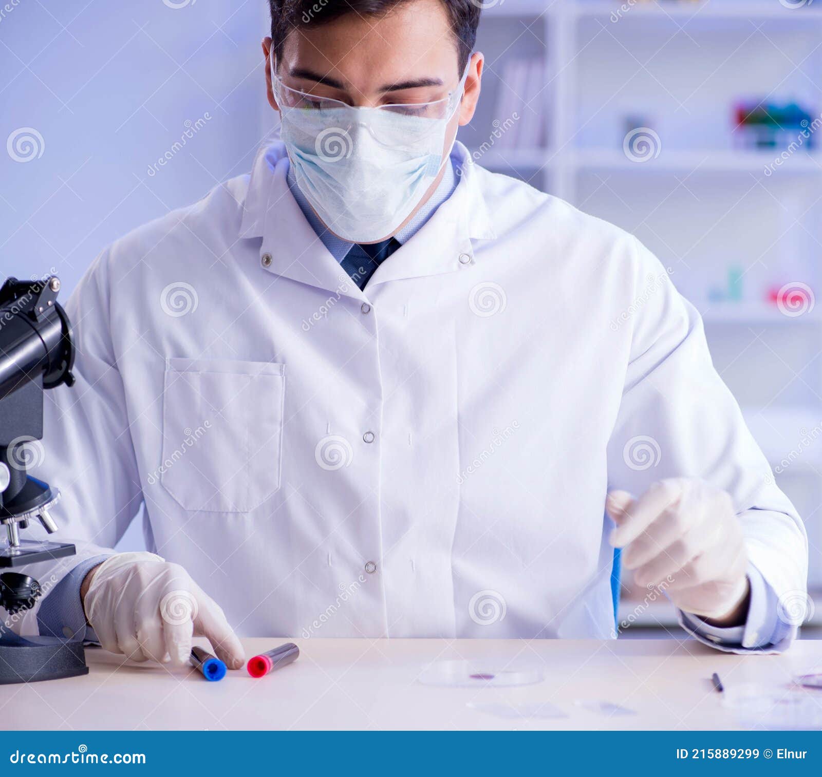 Lab Assistant Testing Blood Samples in Hospital Stock Image - Image of ...