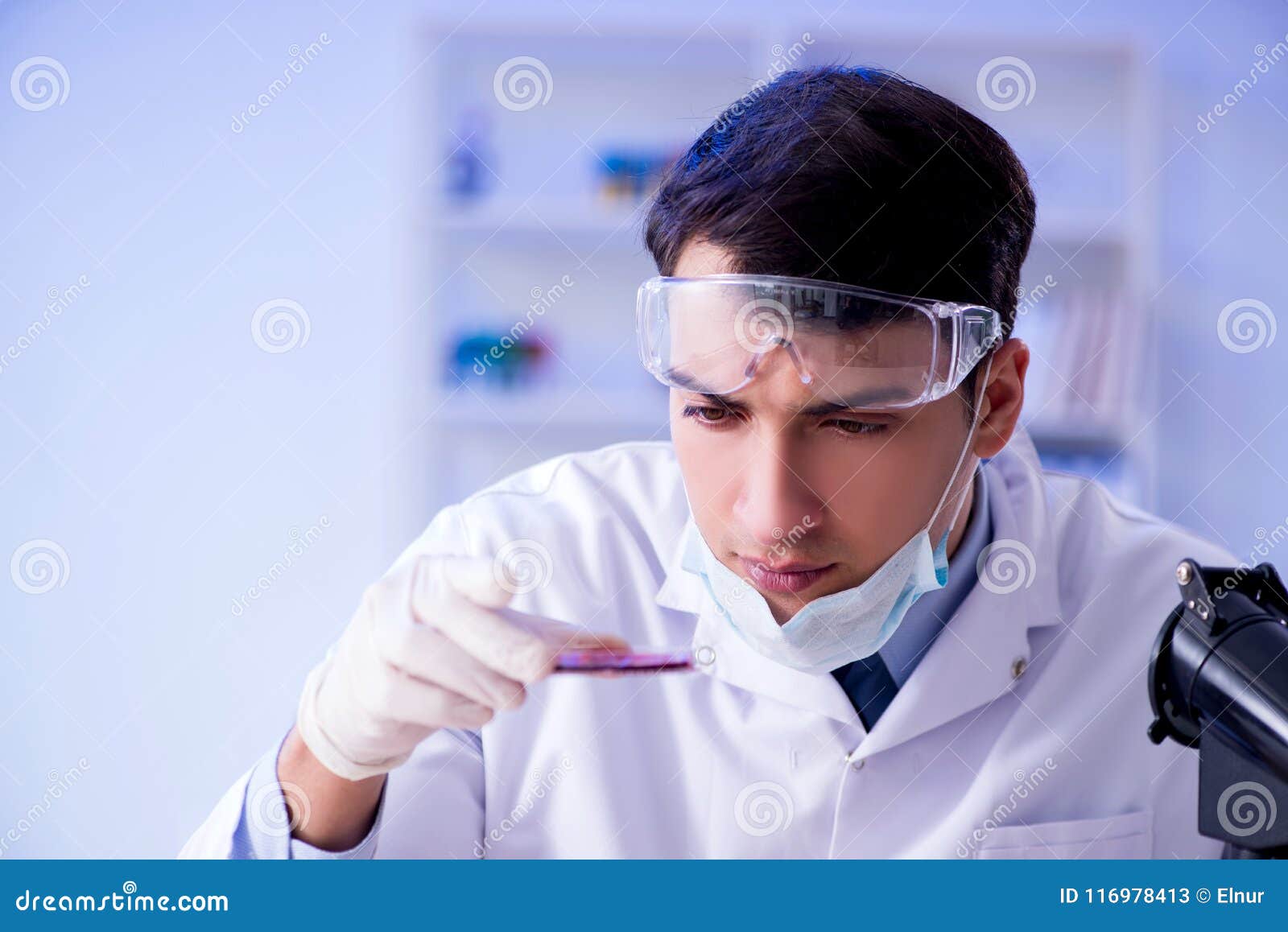 The Lab Assistant Testing Blood Samples in Hospital Stock Image - Image ...