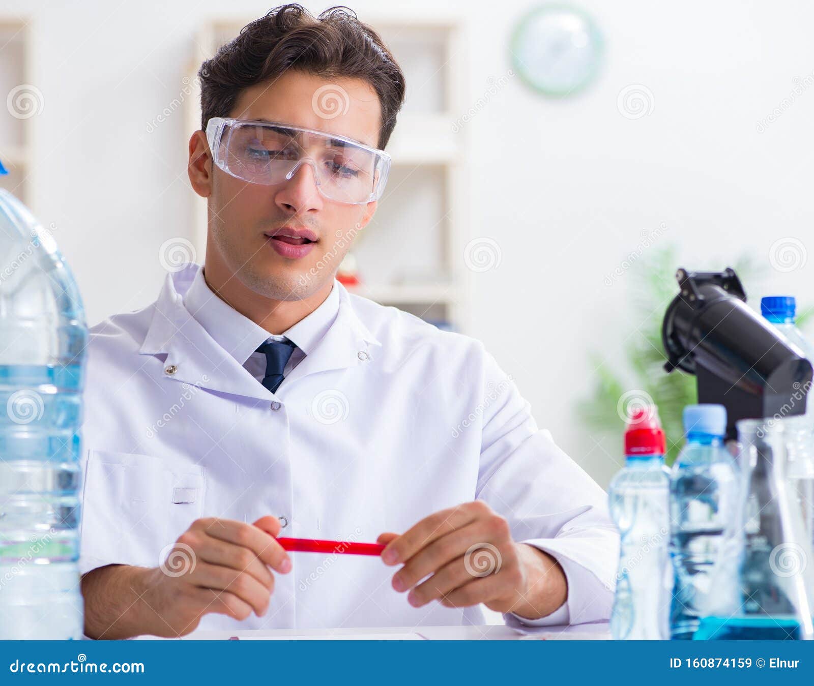Lab Assistant Testing Water Quality Stock Image - Image of experiment ...