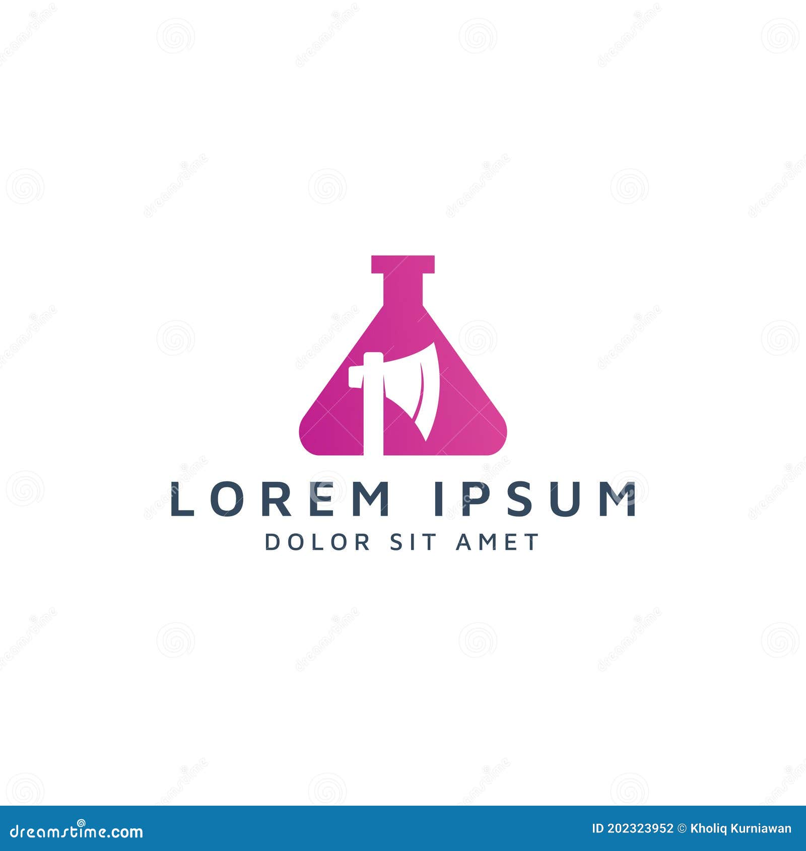 Lab and Ax Negative Space Logo Design Stock Vector - Illustration of ...