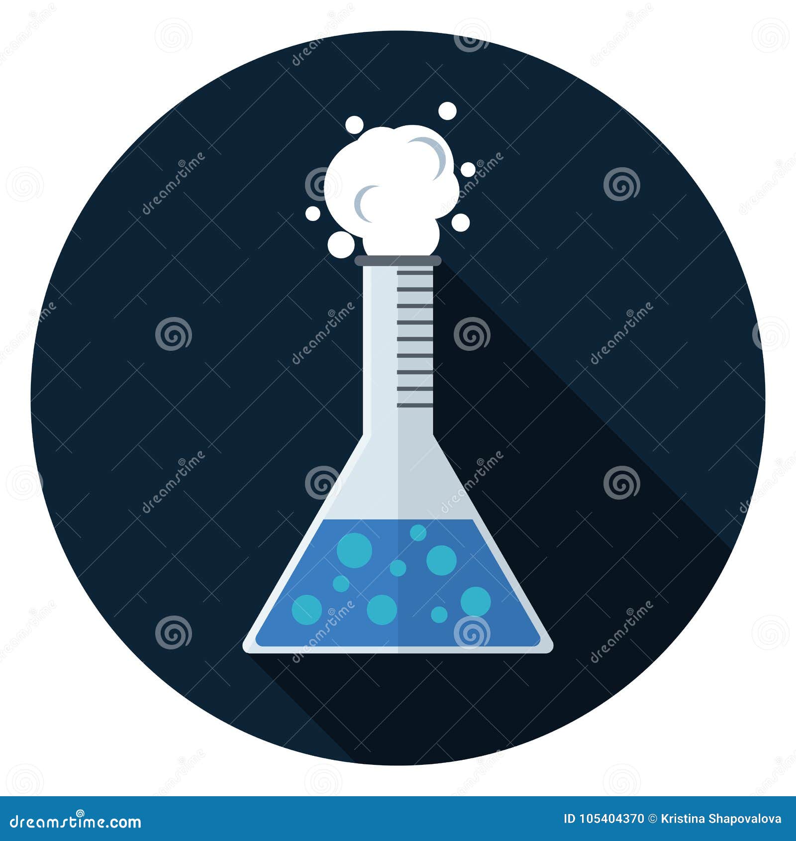 Lab Beaker Icon in Flat Design. Stock Illustration - Illustration of ...