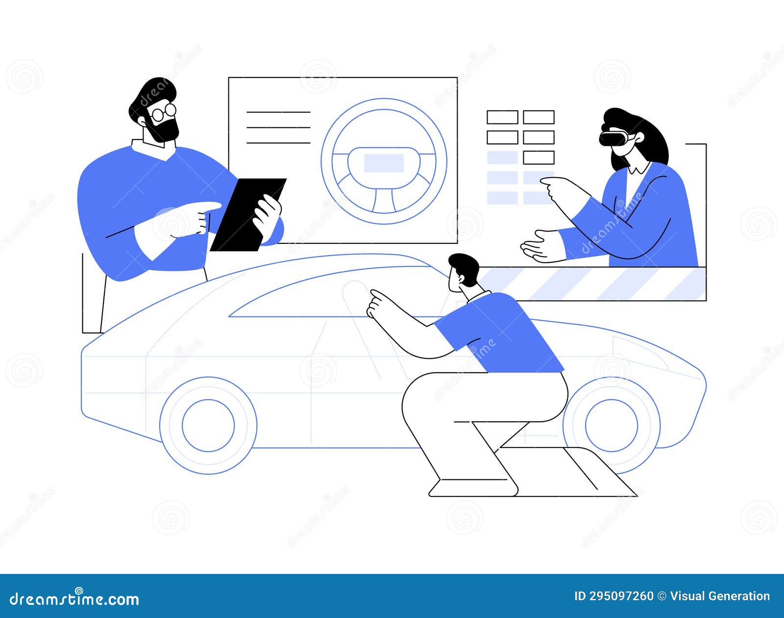 In-lab Car Model Validation Abstract Concept Vector Illustration. Stock ...