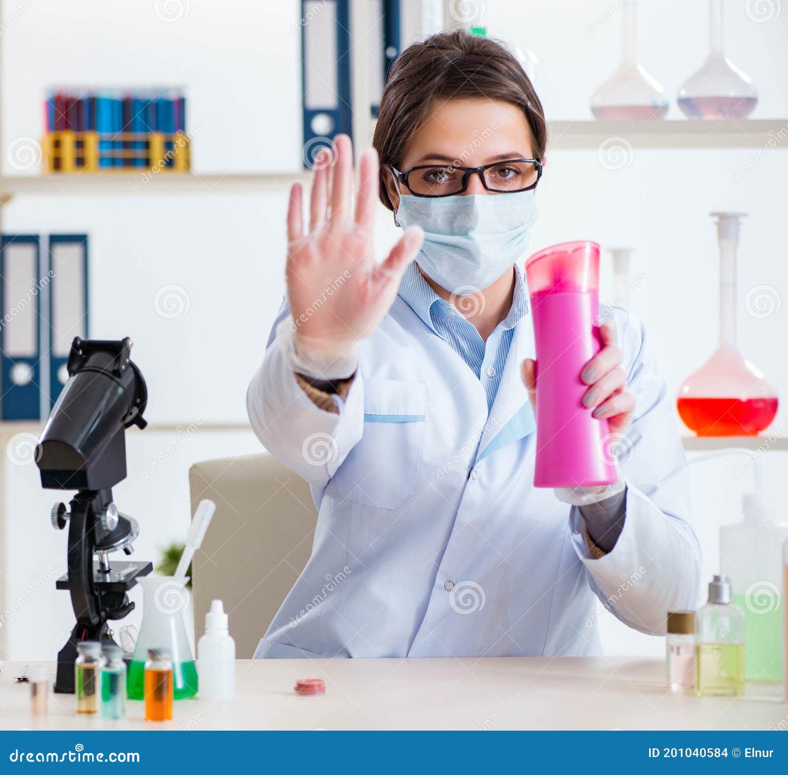 Lab Chemist Checking Beauty and Make-up Products Stock Photo - Image of ...