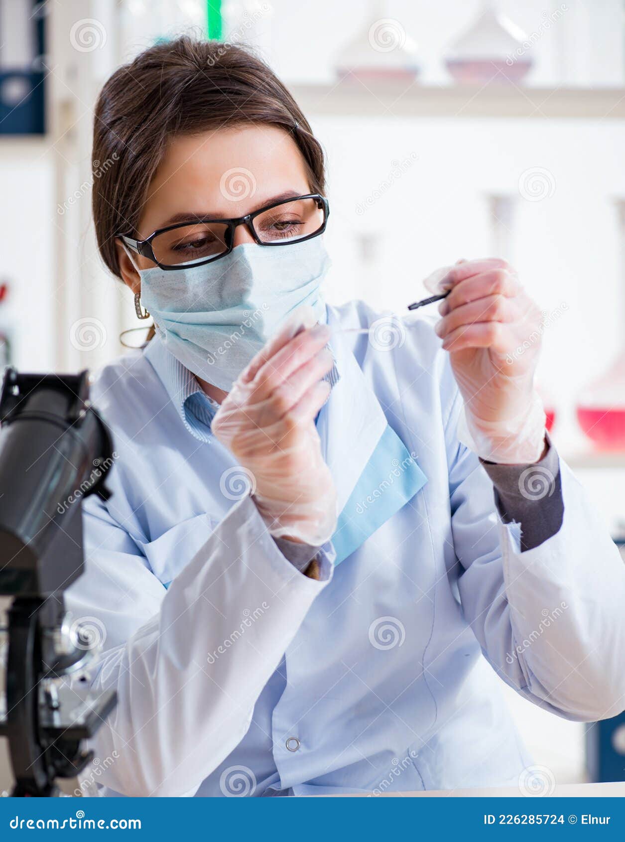 Lab Chemist Checking Beauty and Make-up Products Stock Photo - Image of ...