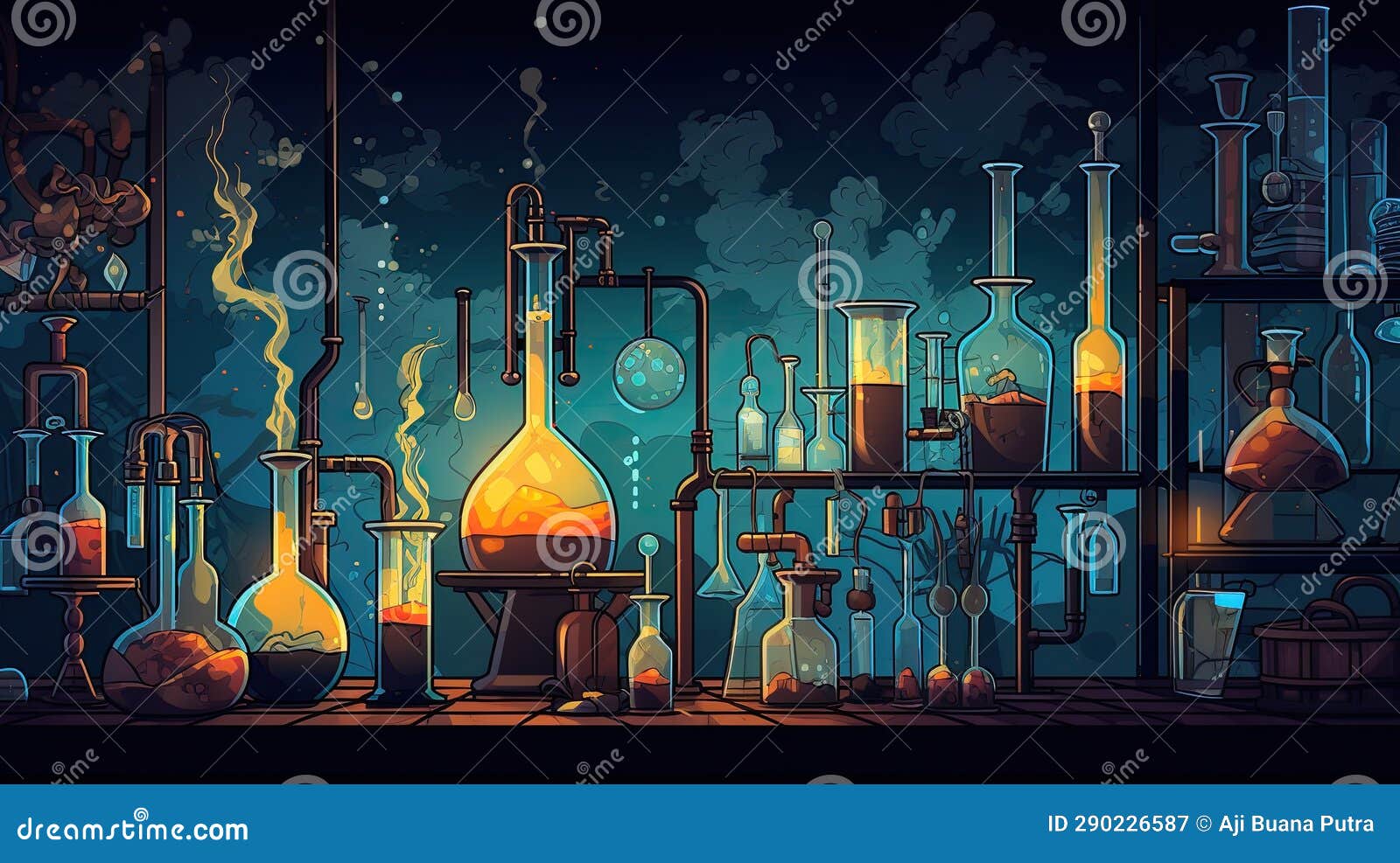 Lab Chemistry or Science Research and Development Concept with Copy ...