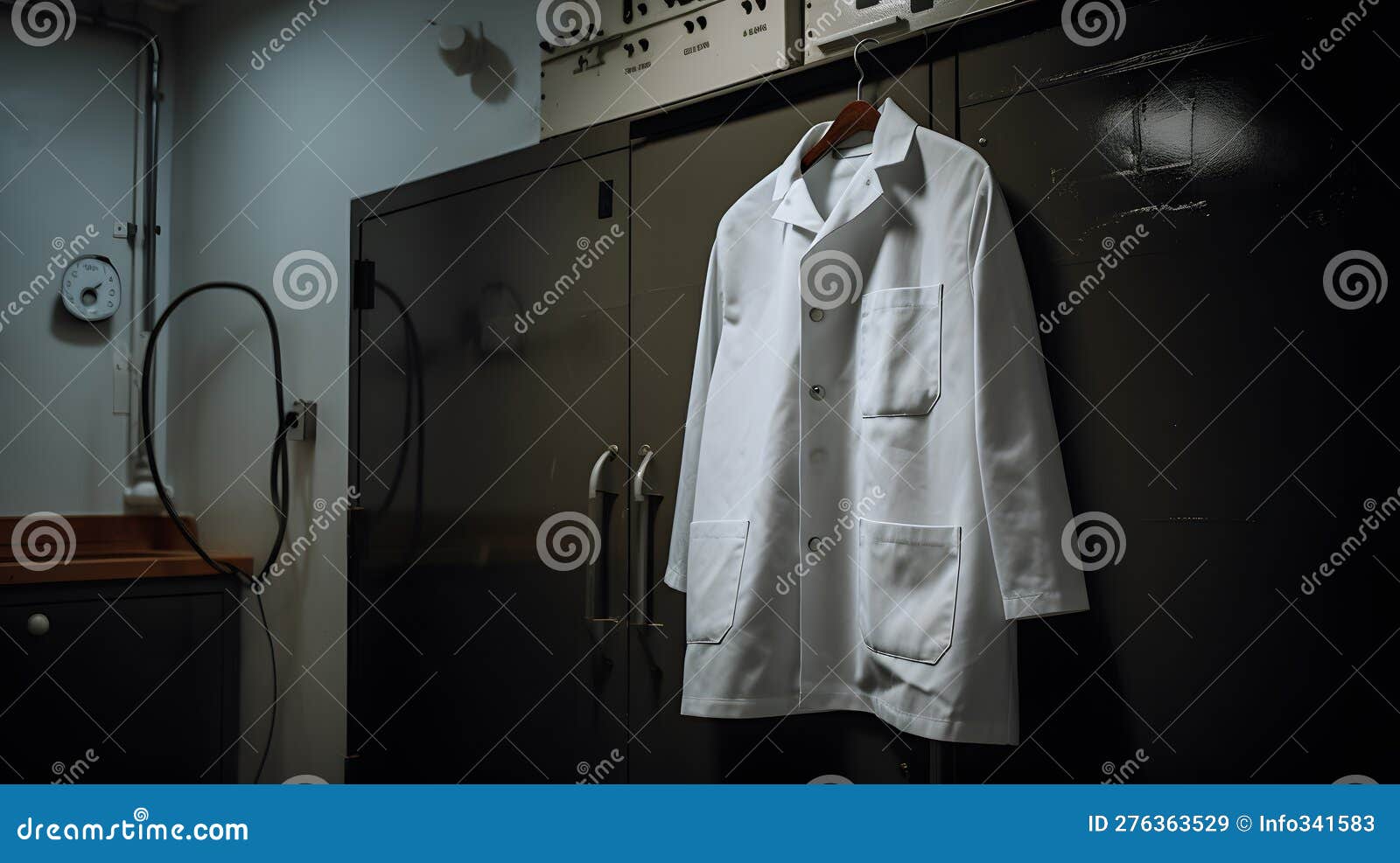 A Lab Coat Hanging on a Hook in a Science Lab One Created with ...