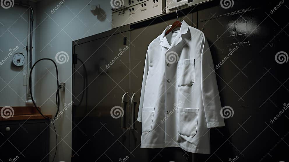 A Lab Coat Hanging on a Hook in a Science Lab One Created with ...