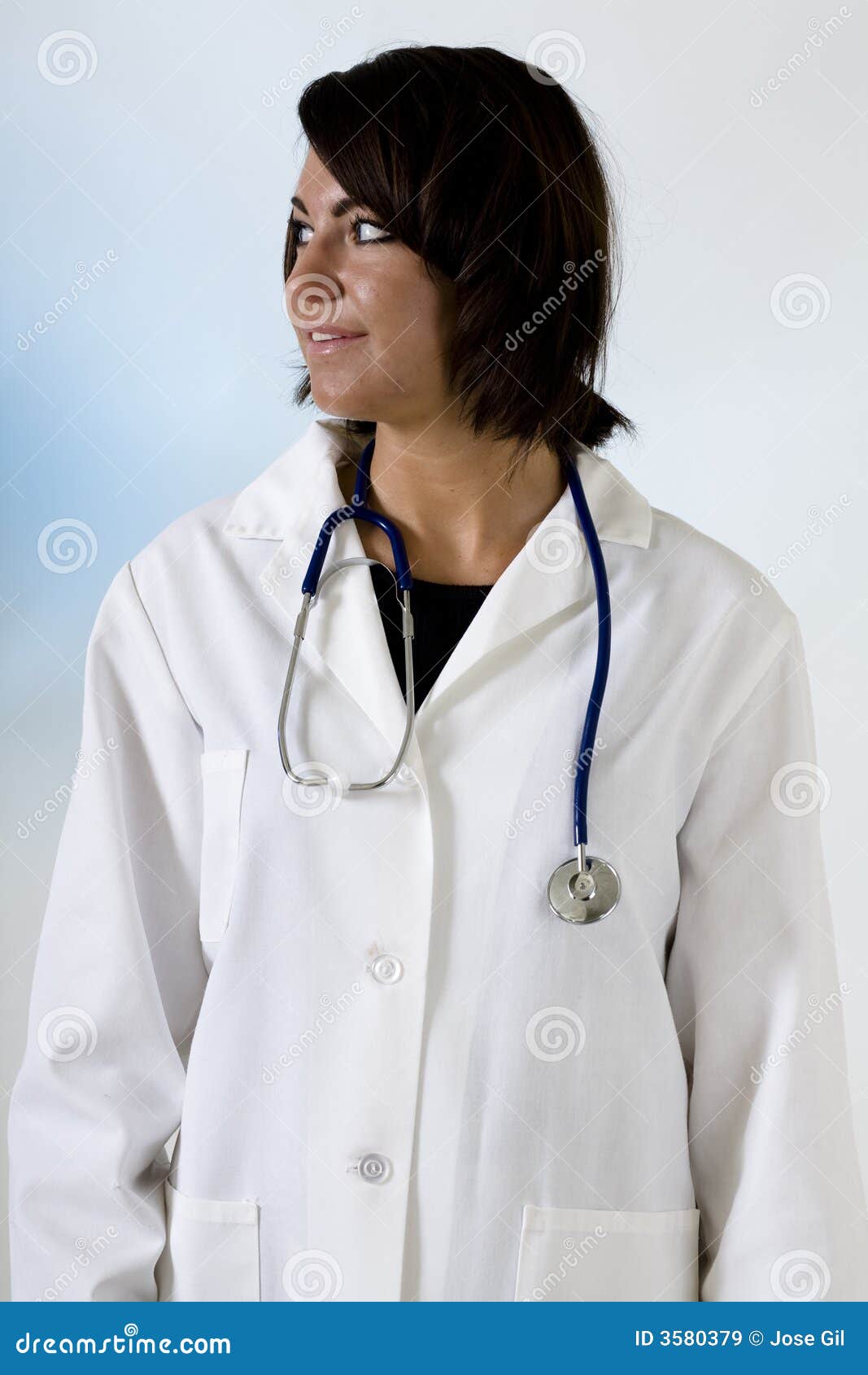 Lab Coat Model 26 stock image. Image of female, blue, labcoat - 3580379