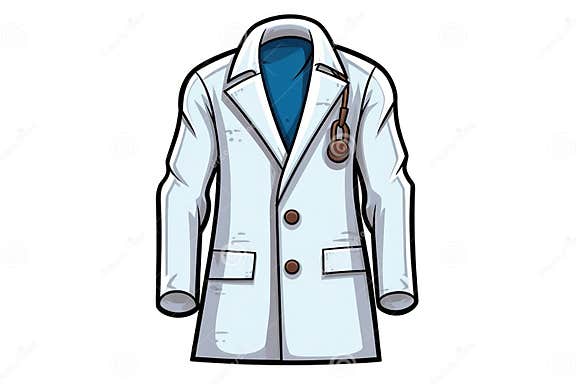 Lab Coat Sticker on White Background. Generative AI Stock Illustration ...