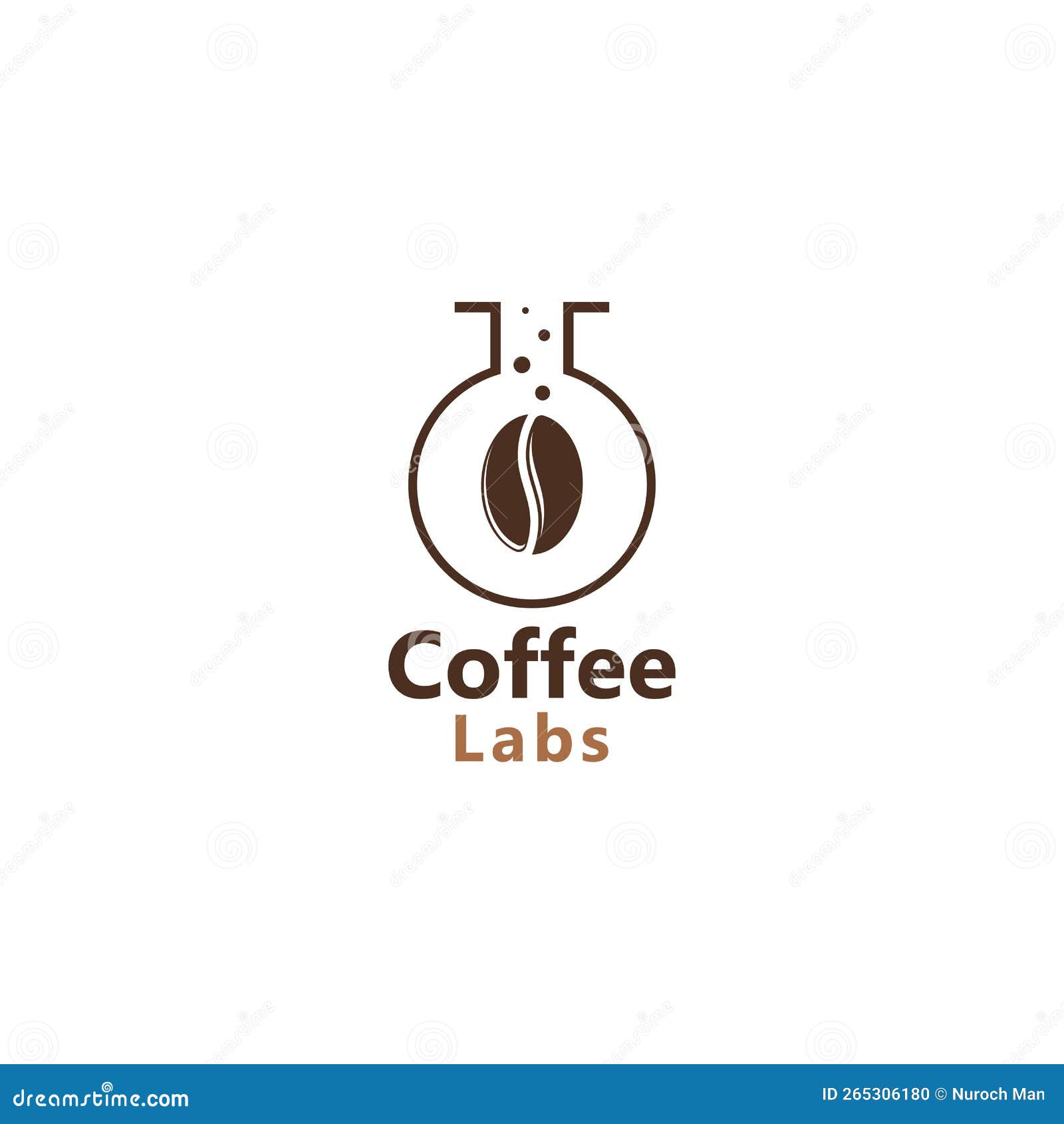 Lab Coffee Logo Design with the Concept of a Lab Tube with Coffee Beans ...