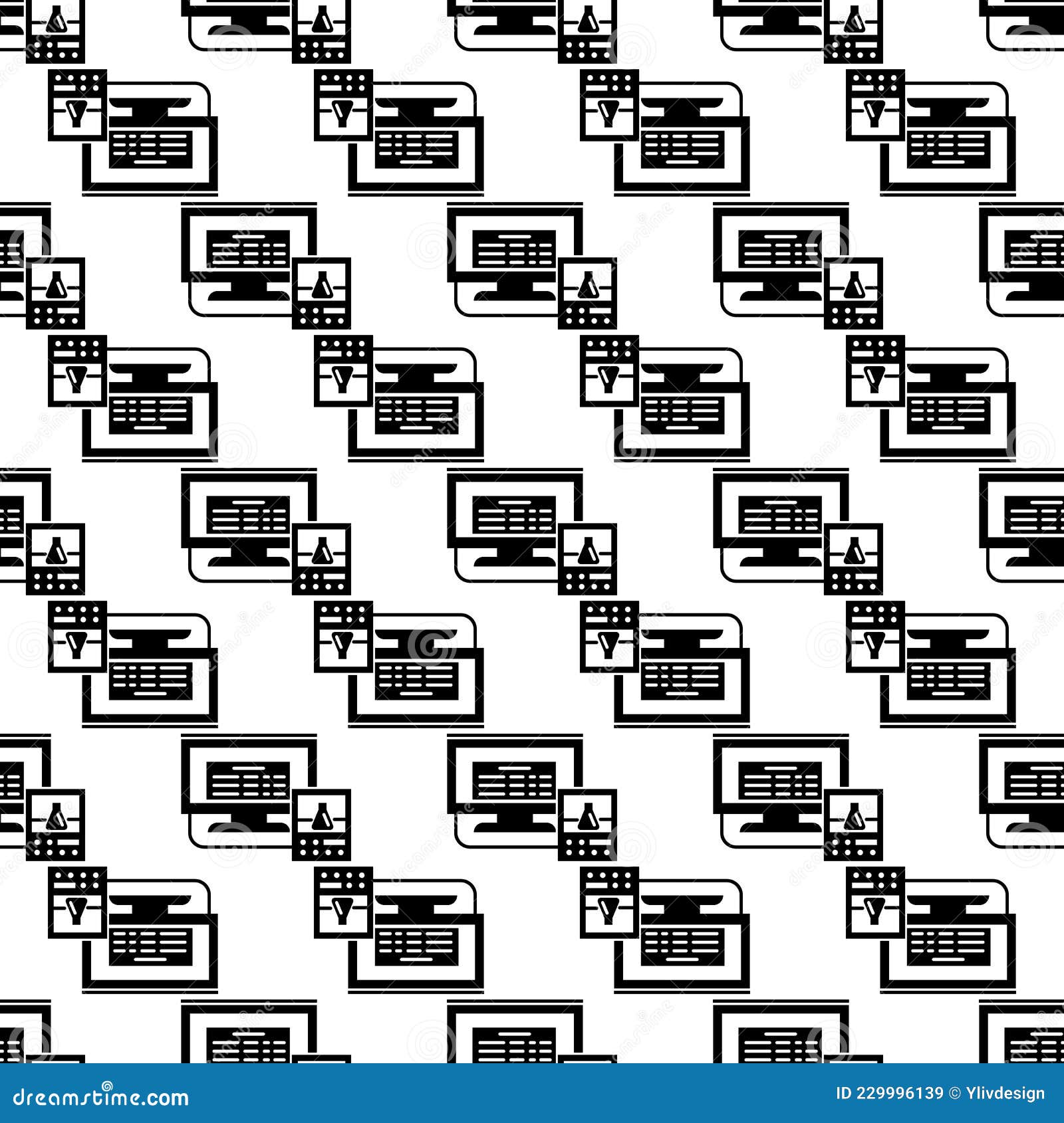 Lab Digital Monitor Pattern Seamless Vector Stock Vector - Illustration ...
