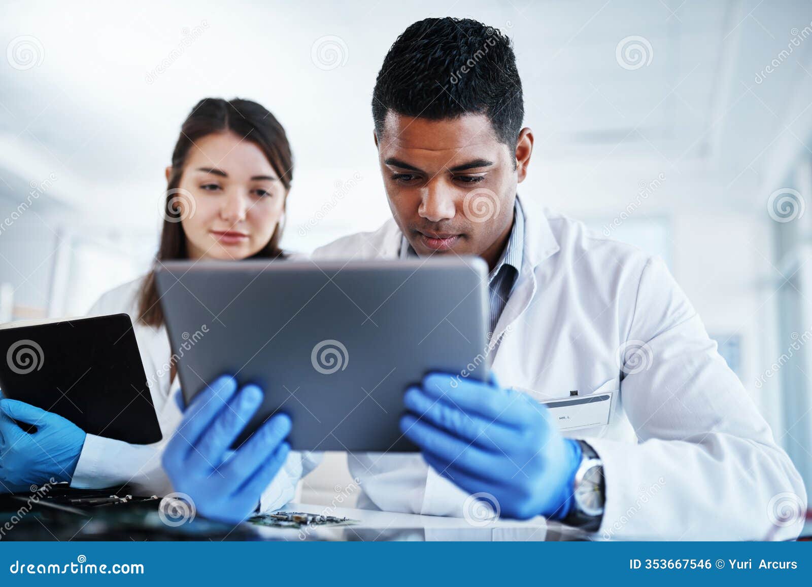 Lab, Engineer and People with Tablet, Happy and Collaboration for ...