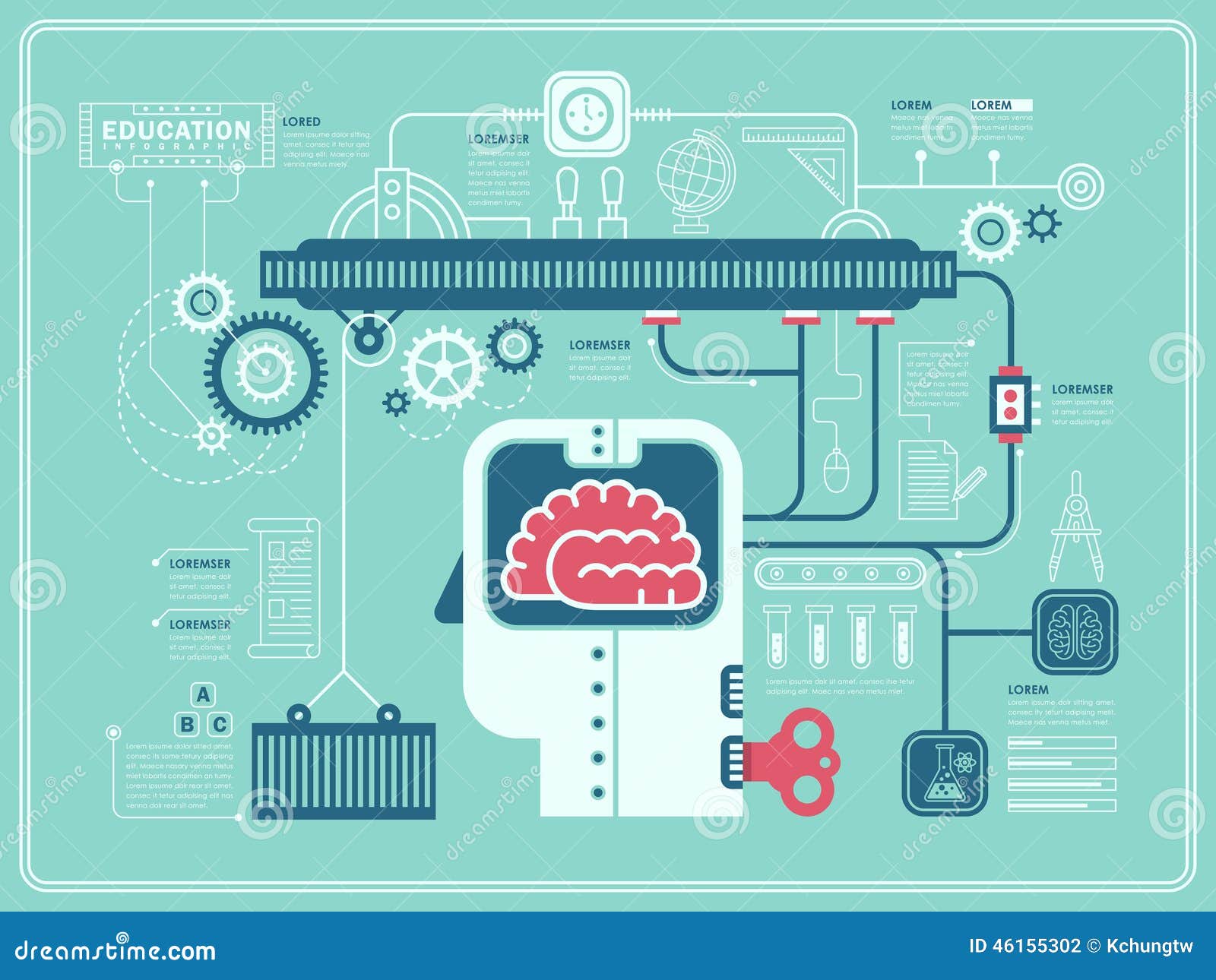 Lab Experiment Infographic in Flat Design Stock Vector - Illustration ...