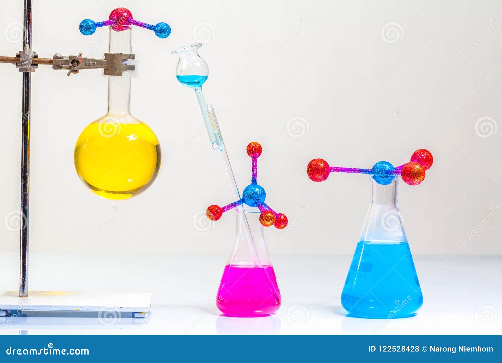 Lab Experiments Molecule Structure with Chemical Experiment Tube Stock ...