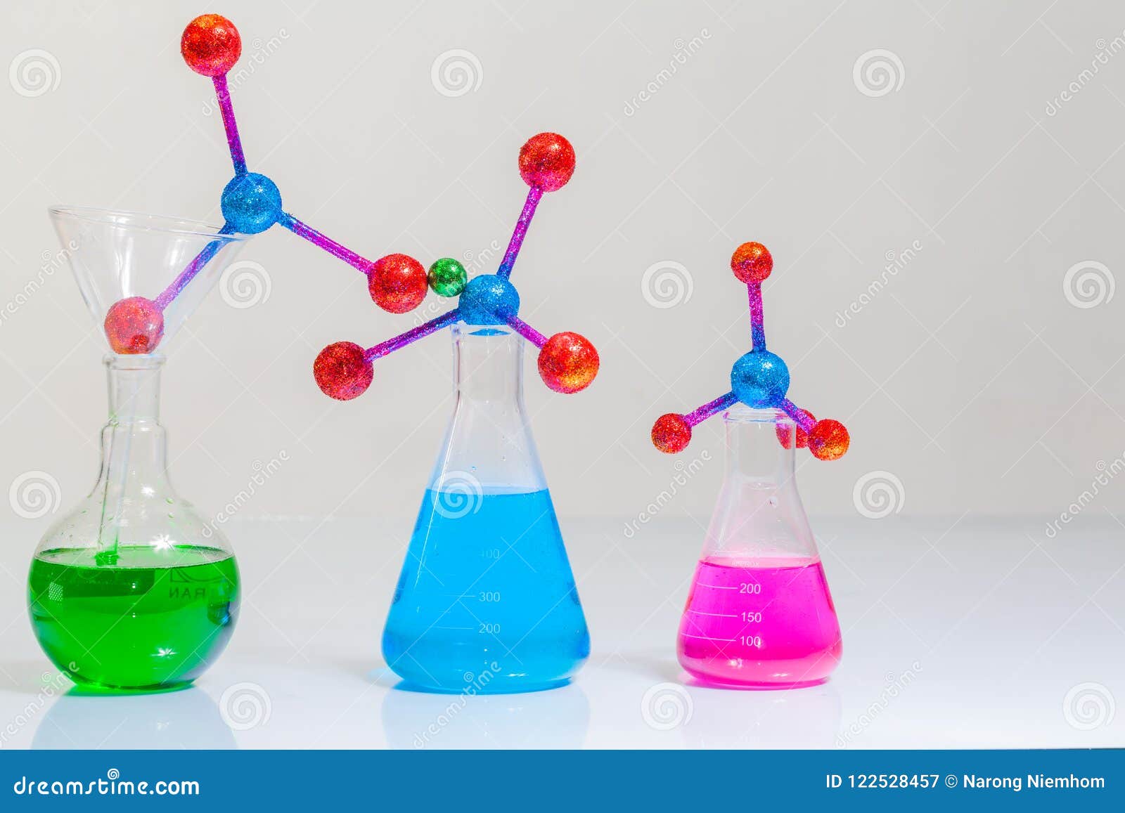 Lab Experiments Molecule Structure with Chemical Experiment Tube Stock ...