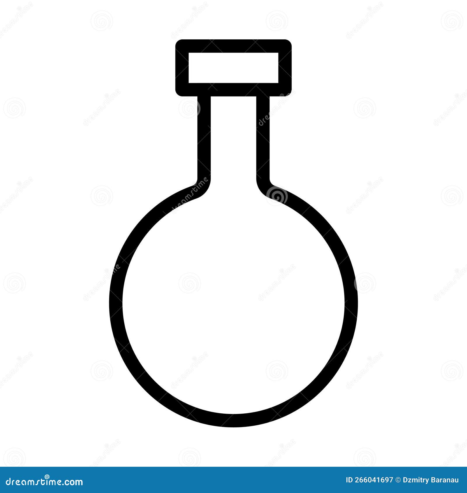 Lab Flask Icon Line Isolated on White Background. Black Flat Thin Icon ...