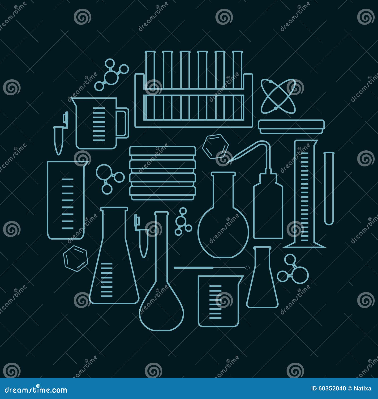 Lab Glass Circle Vector Illustration | CartoonDealer.com #60352040