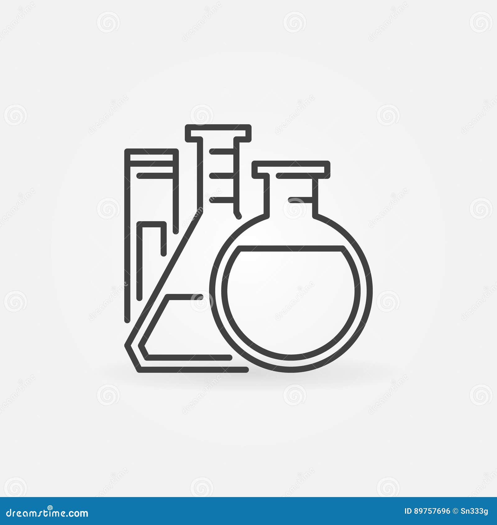 Lab glassware vector icon stock vector. Illustration of learning - 89757696