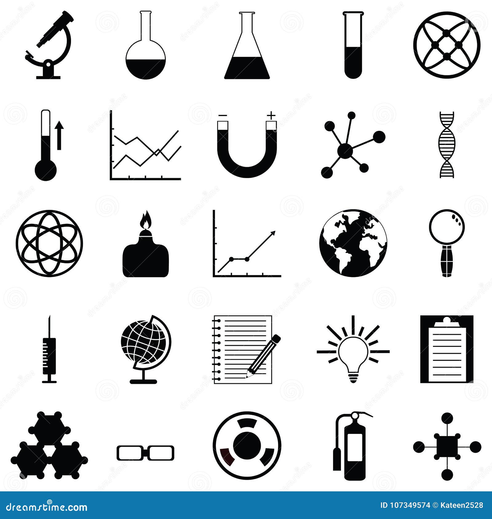 Lab icon set stock vector. Illustration of test, scientific - 107349574