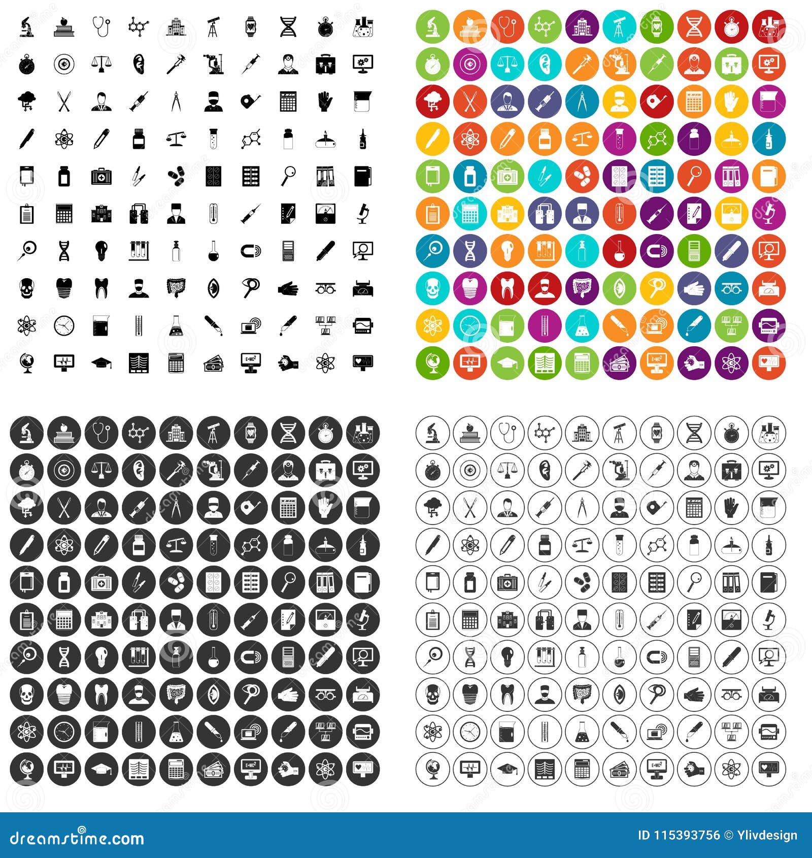 100 Lab Icons Set Vector Variant Stock Vector - Illustration of search ...