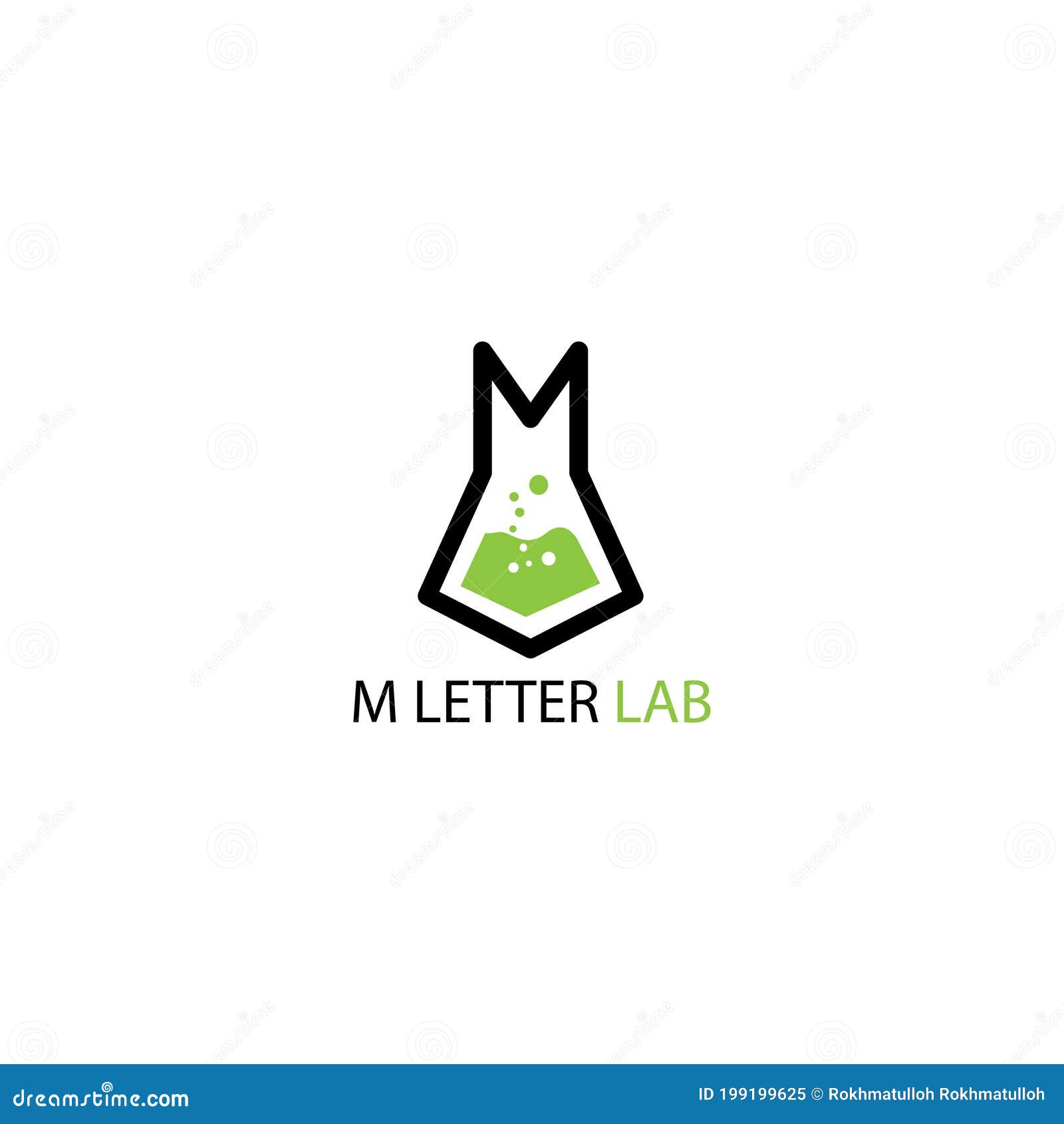 Lab Logo Illustration Initials Template Outline Vector Design Stock ...