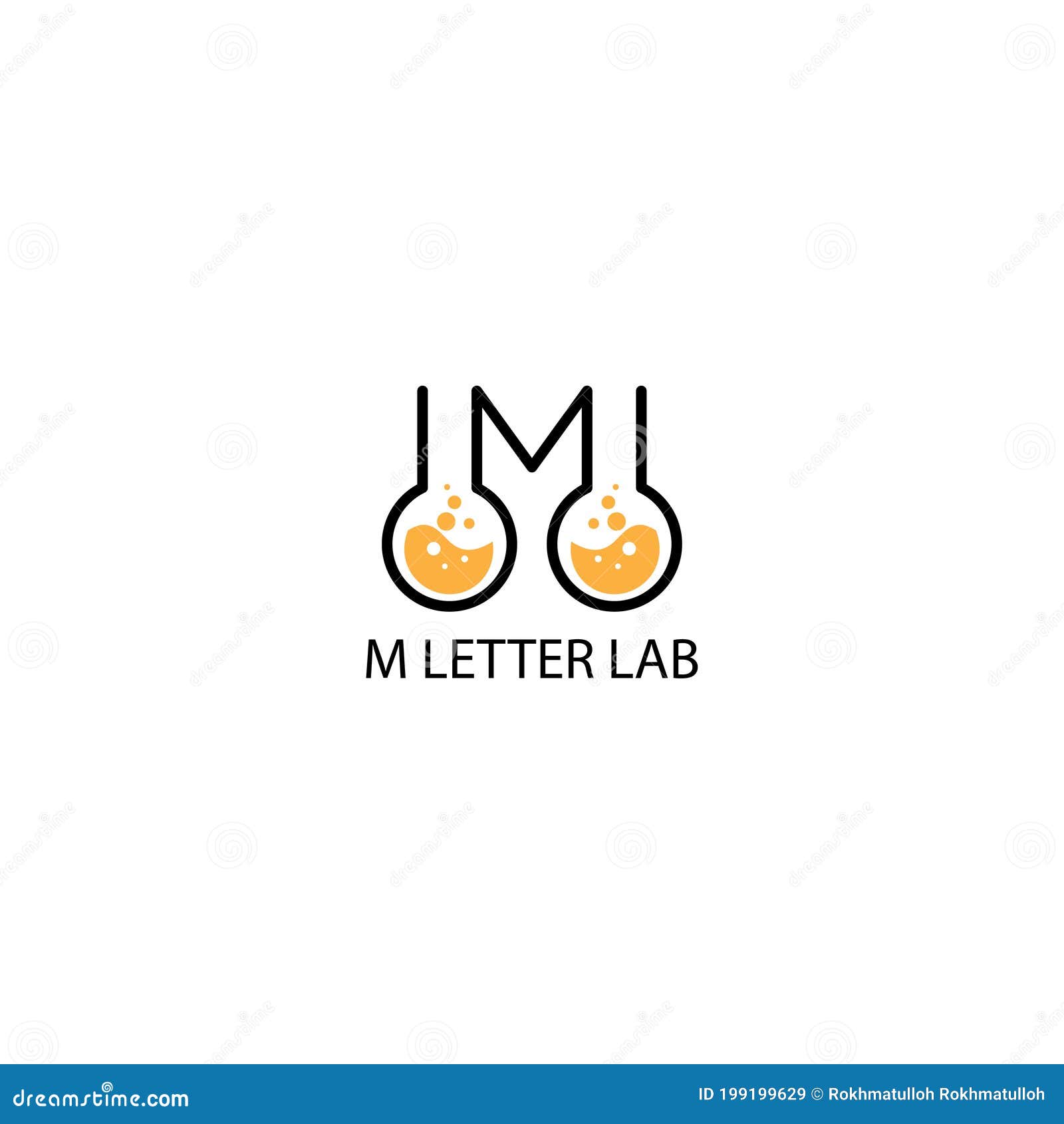 Lab Logo Illustration Initials Template Outline Vector Design Stock ...