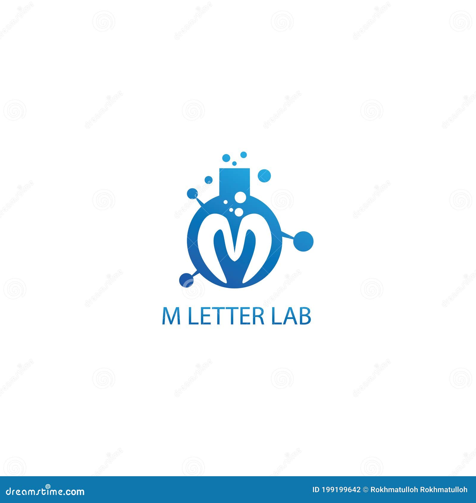 Lab Logo Illustration Initials Template Outline Vector Design Stock ...