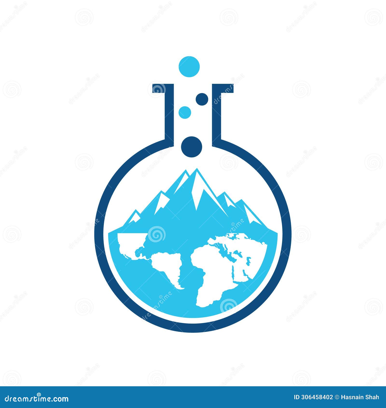 Mountain in Lab Glass Vector Logo Template Design Stock Illustration ...