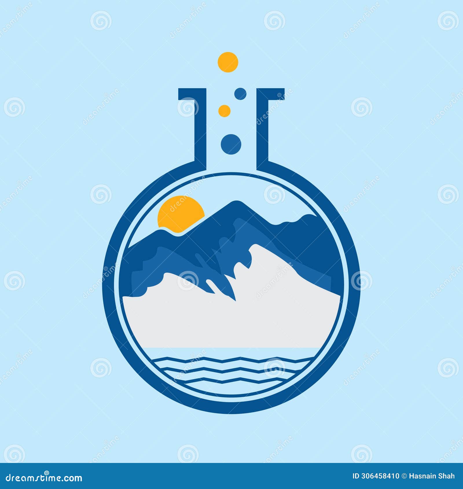 Mountain in Lab Glass Vector Logo Template Design Stock Illustration ...