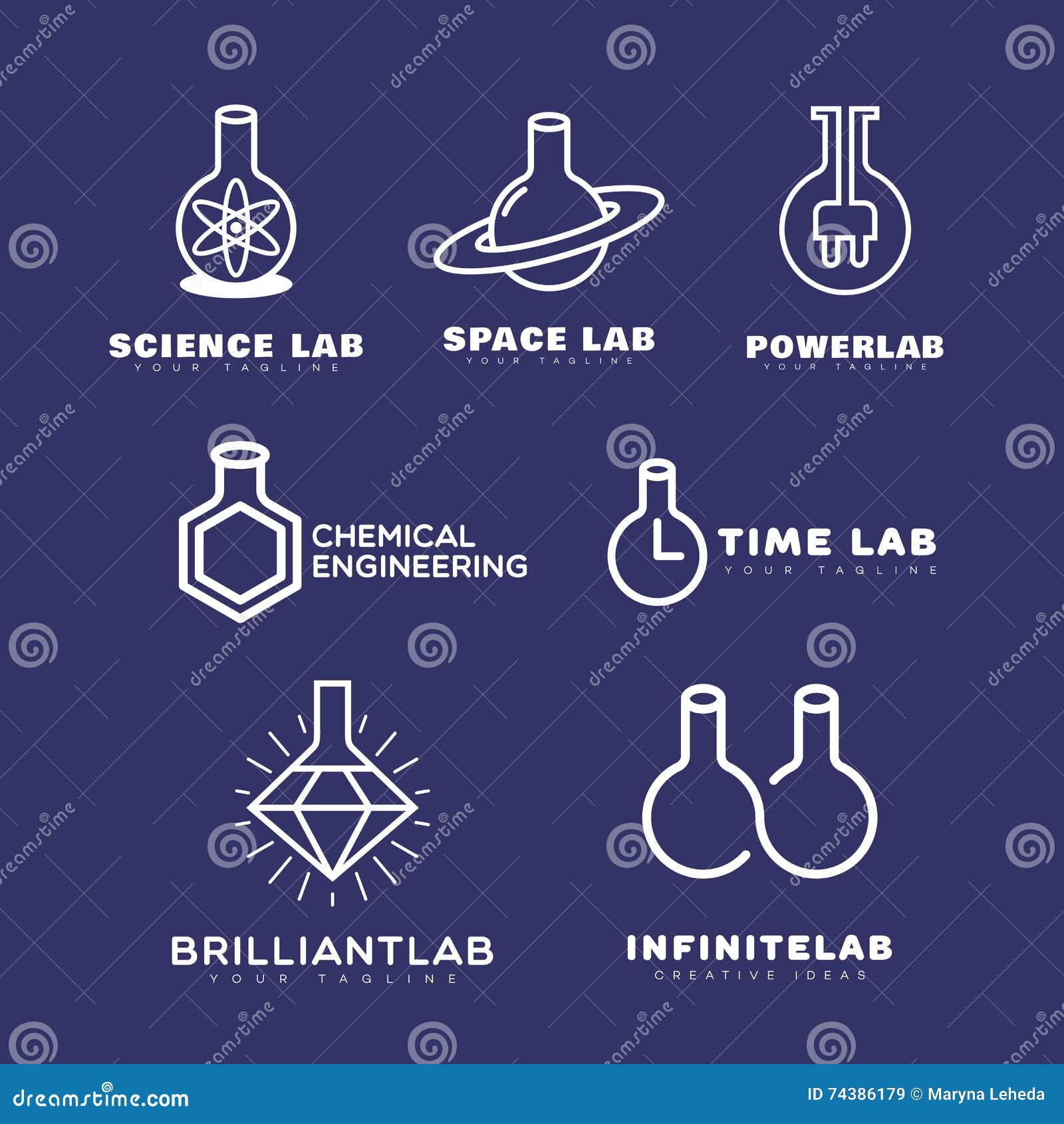 Lab Logos Set Cartoon Vector | CartoonDealer.com #74386179