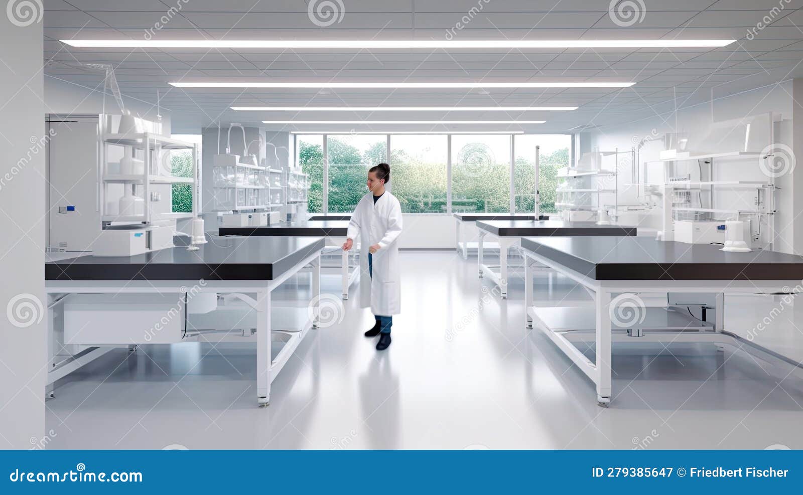 A Lab with a Lot of White Cabinets and Counters. Generative AI Image ...