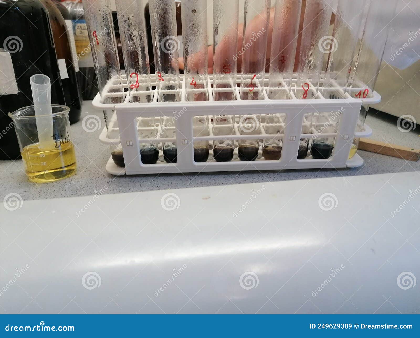 Lab material with samples stock image. Image of material - 249629309