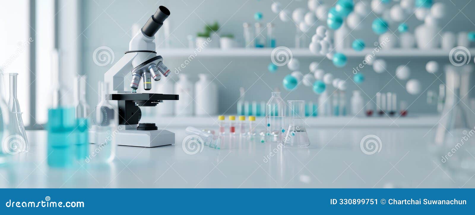 A Lab with a Microscope and a Bunch of Test Tubes by AI Generated Image ...