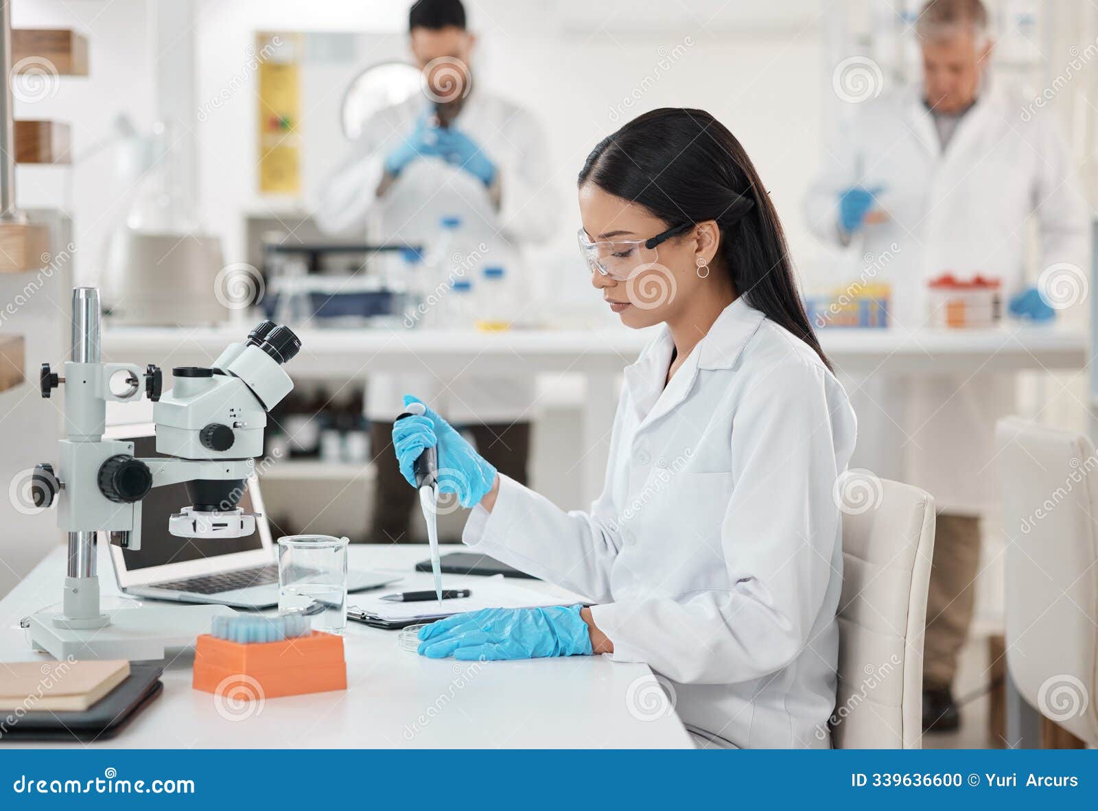 Lab, Microscope and Petri Dish Research for Vaccine Study and Testing ...