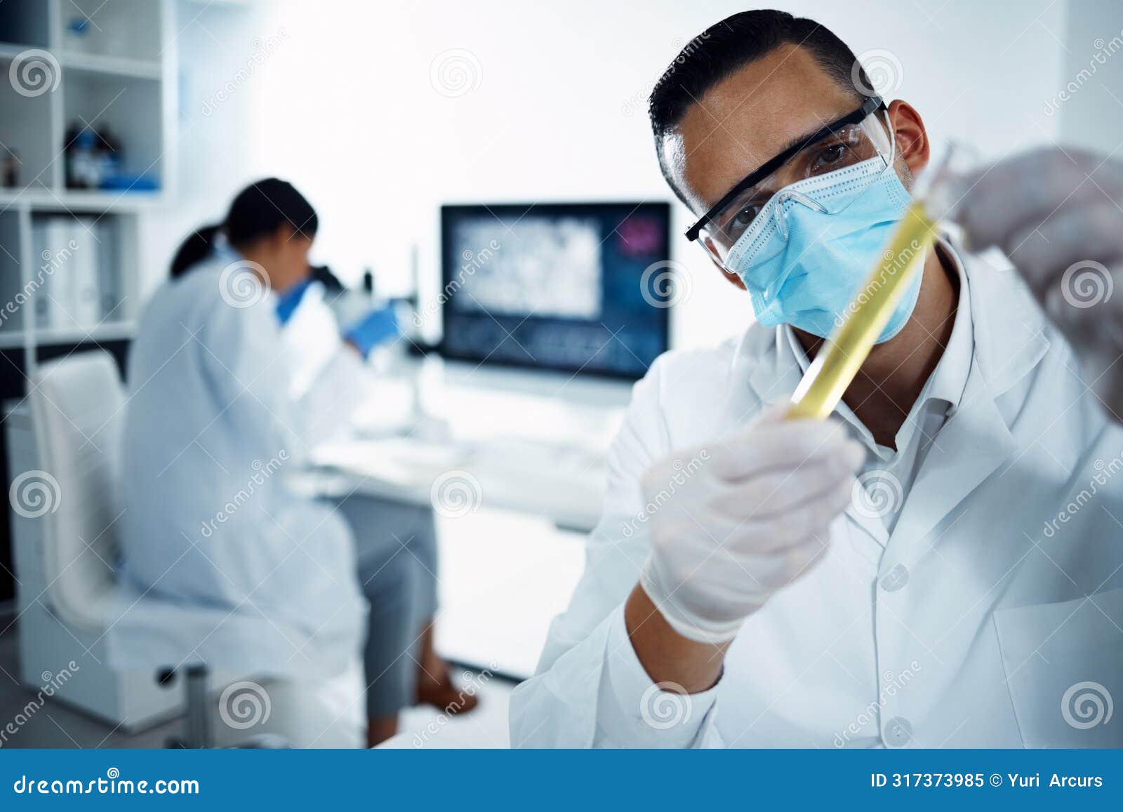 Lab, Microscope and Scientist or Working Man, Science Experiment and ...