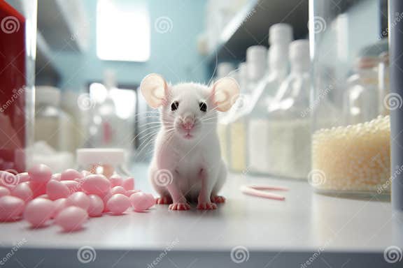 Lab Mouse with Genetically Engineered Traits Stock Photo - Image of ...