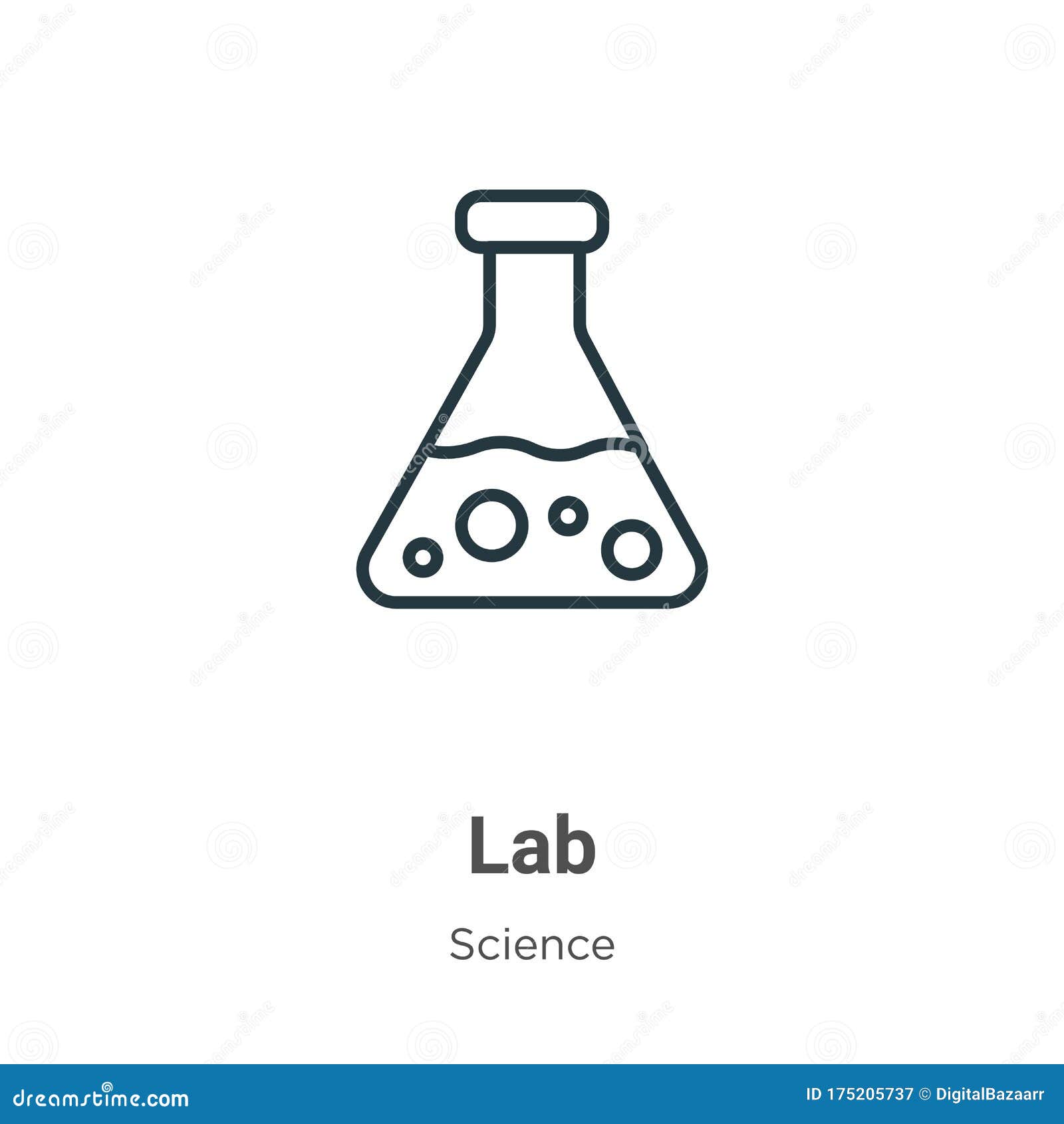 Lab Outline Vector Icon. Thin Line Black Lab Icon, Flat Vector Simple ...