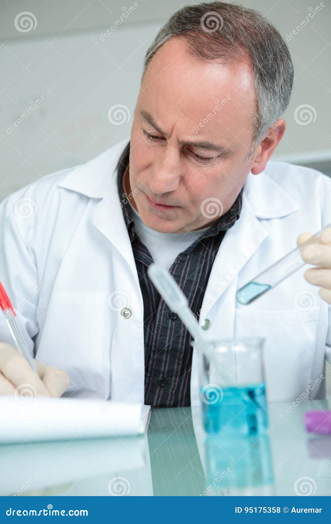 Lab with Pipette in Medical Lab Stock Photo - Image of coat, people ...